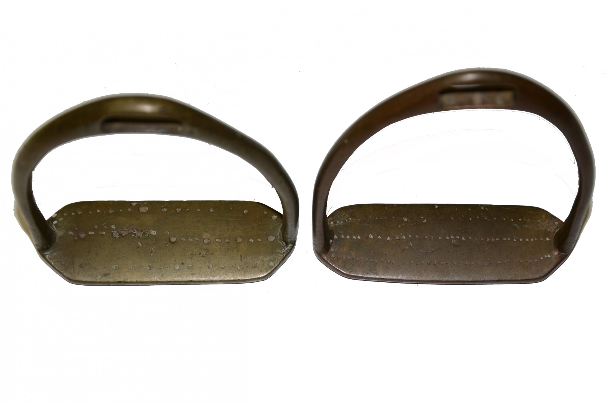 PAIR OF CIVIL WAR ERA BRASS STIRRUPS — Horse Soldier