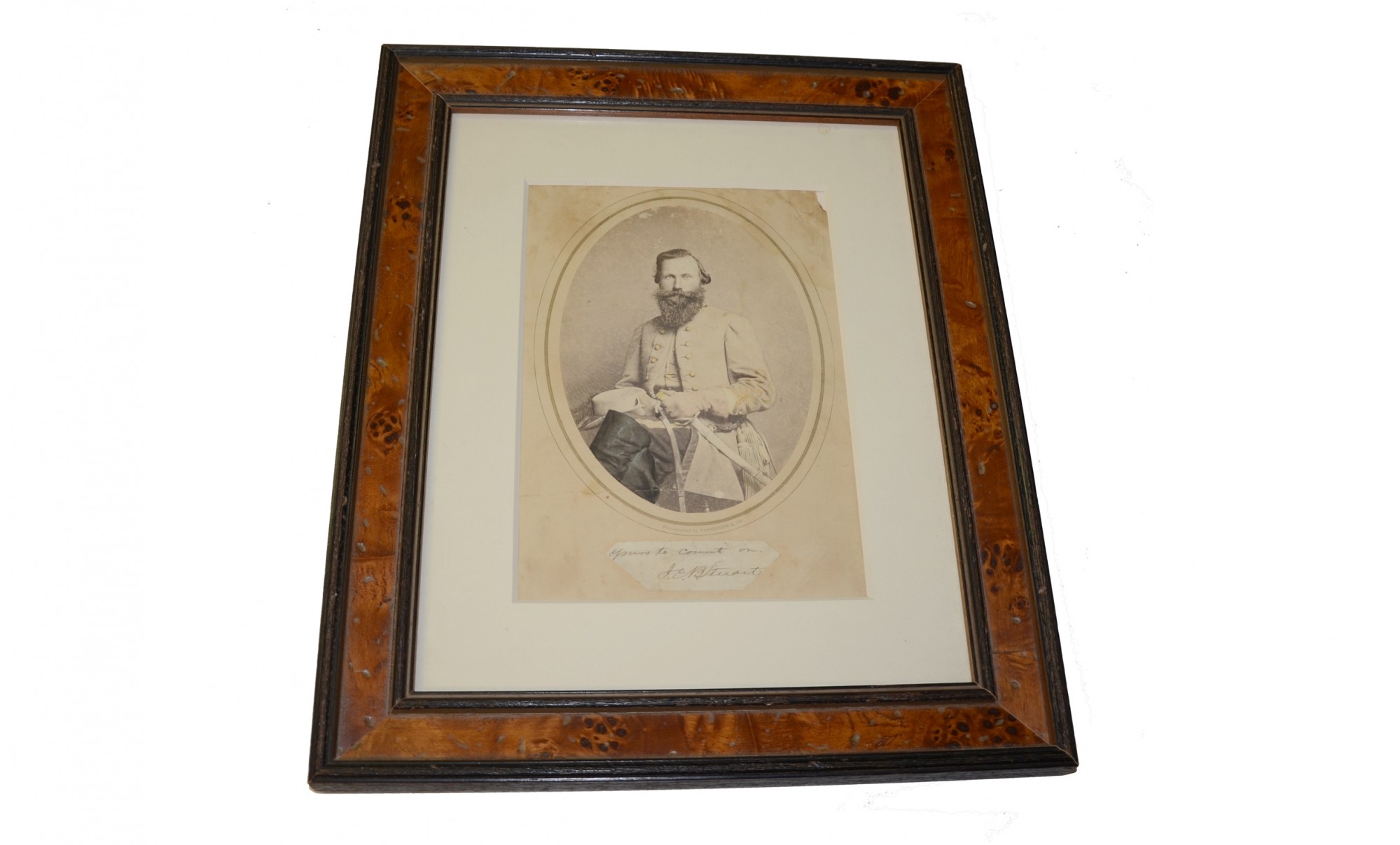 ALBUMEN PHOTOGRAPH OF CONFEDERATE CAVALRY COMMANDER GENERAL J.E.B ...
