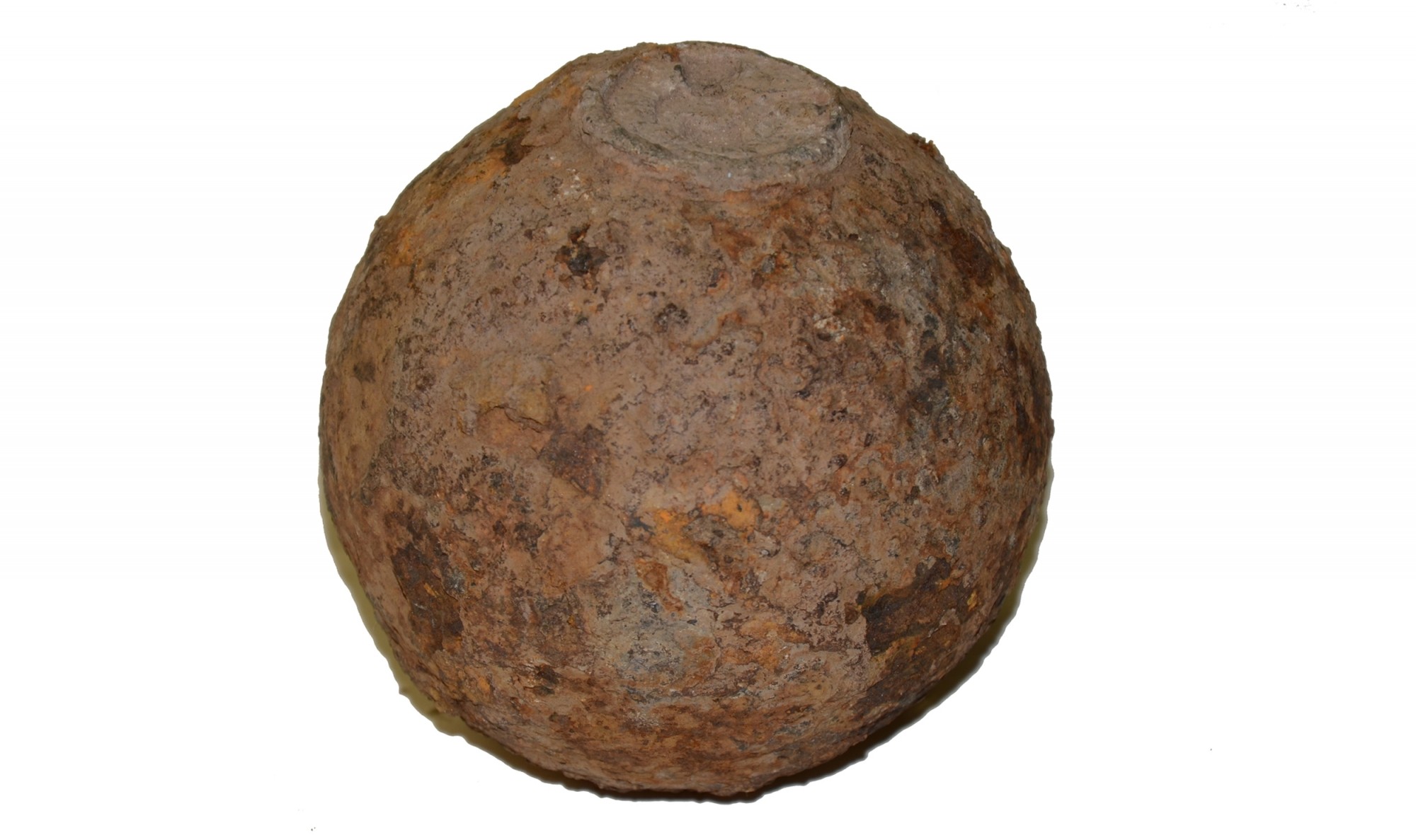 US 4.52 INCH 12 POUNDER SPHERICAL SHELL WITH BORMANN FUSE RECOVERED AT ...