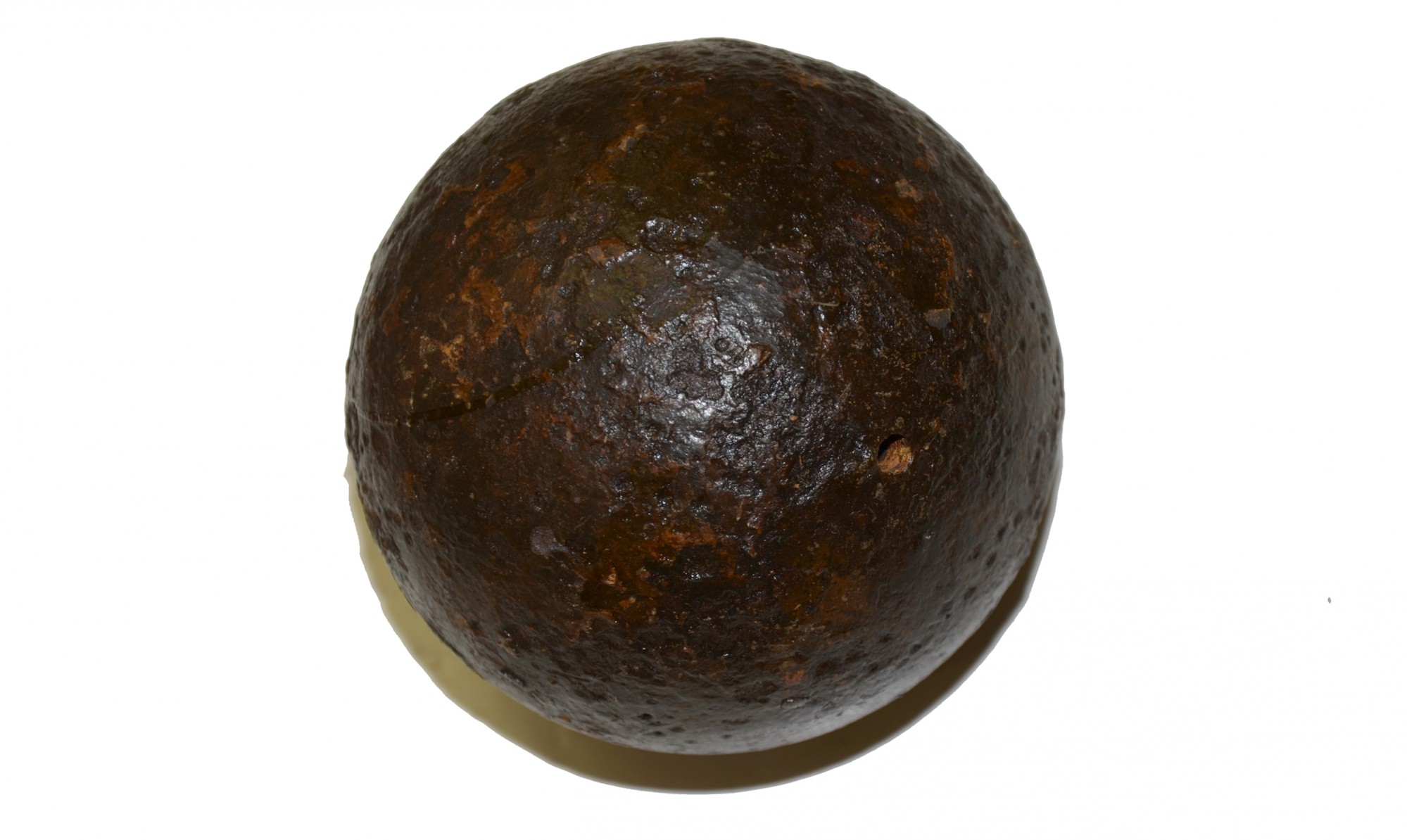 EXCAVATED US 12 POUND 4.52” BORMANN FUSE SPHERICAL SHELL — Horse Soldier
