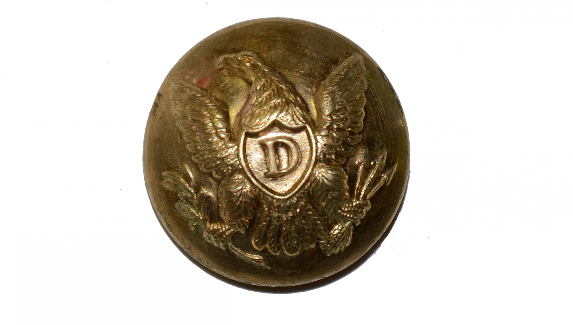VERY NICE CONDITIONED DRAGOON BUTTON — Horse Soldier
