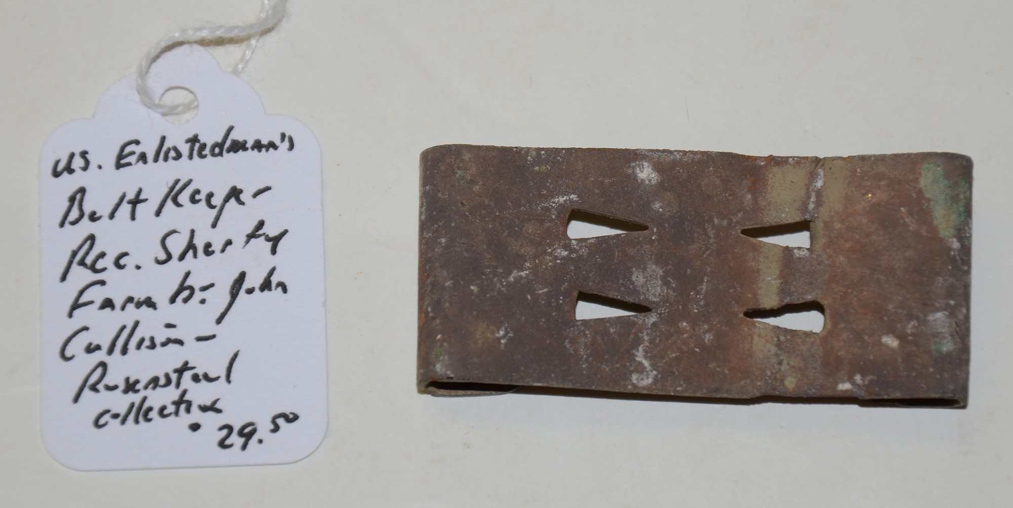 US ENLISTEDMAN’S BELT KEEPER RECOVERED ON THE SHERFY FARM, GETTYSBURG ...