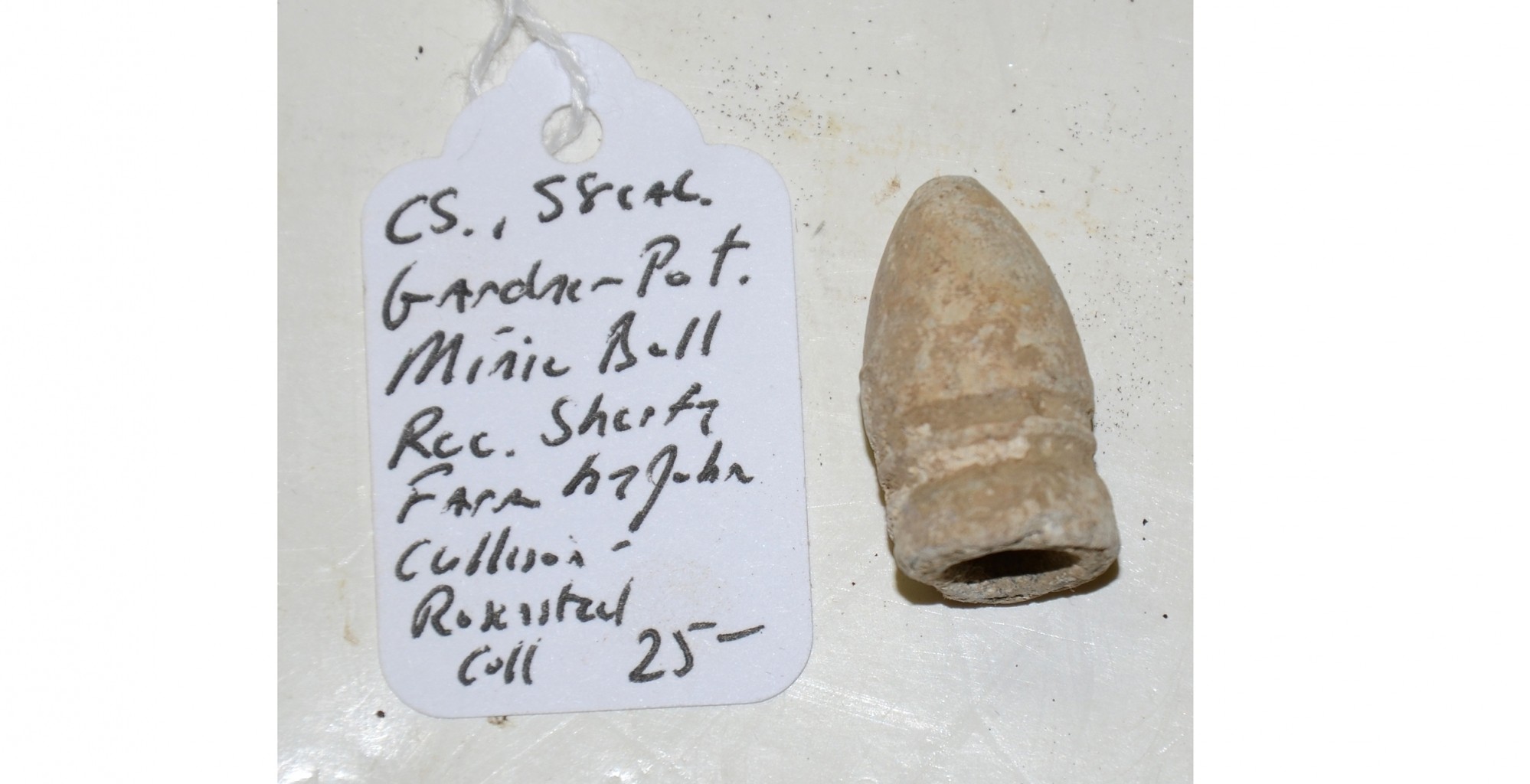 CS .58 CAL GARDNER PATENT MINIE BALL RECOVERED ON THE SHERFY FARM ...