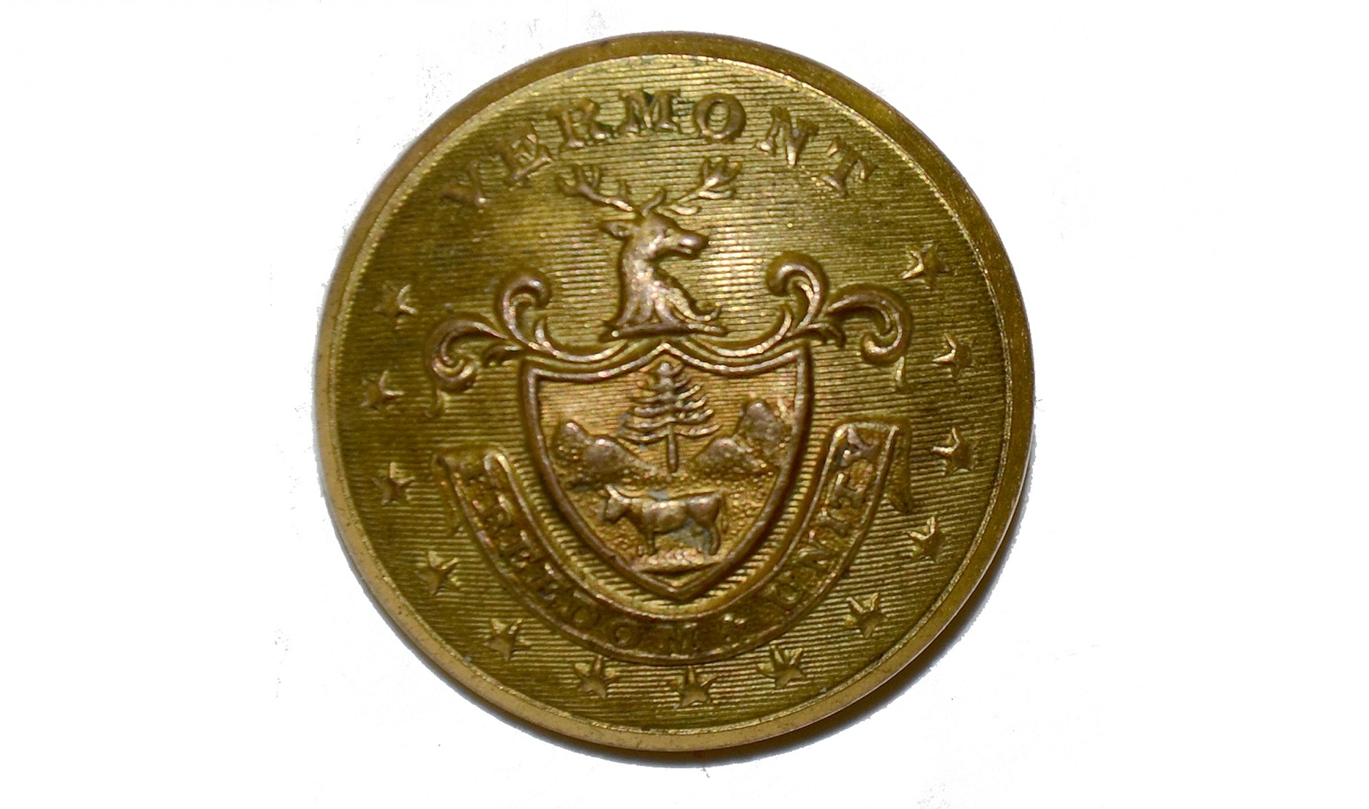 VERMONT STATE SEAL COAT BUTTON — Horse Soldier