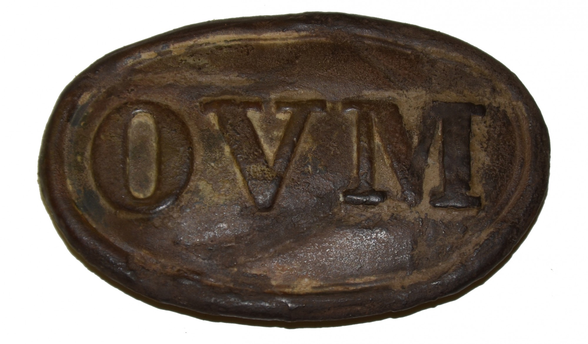 NICE CONDITION OVM BELT PLATE DUG AT ANTIETAM — Horse Soldier