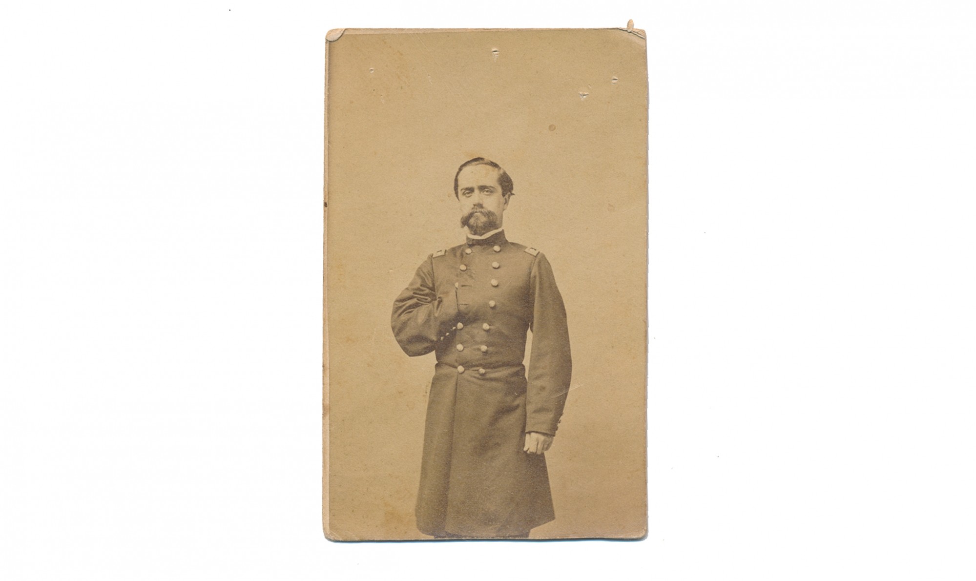 CDV OF JACOB HENRY COUNSELMAN, 1ST MARYLAND CAVALRY, US — Horse Soldier