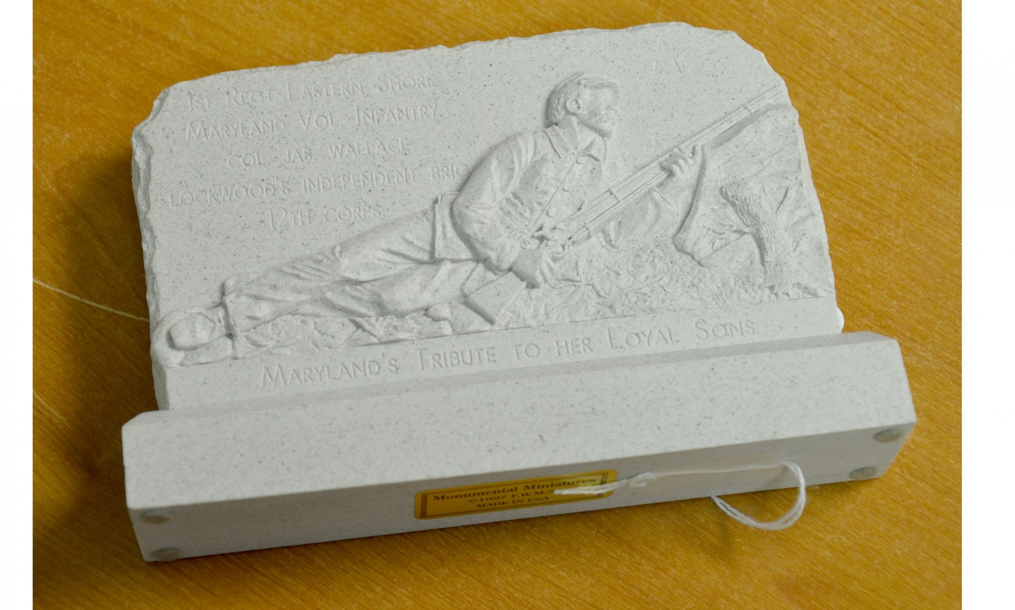 RESIN MINIATURE OF THE 1ST MARYLAND (US) INFANTRY MONUMENT AT ...
