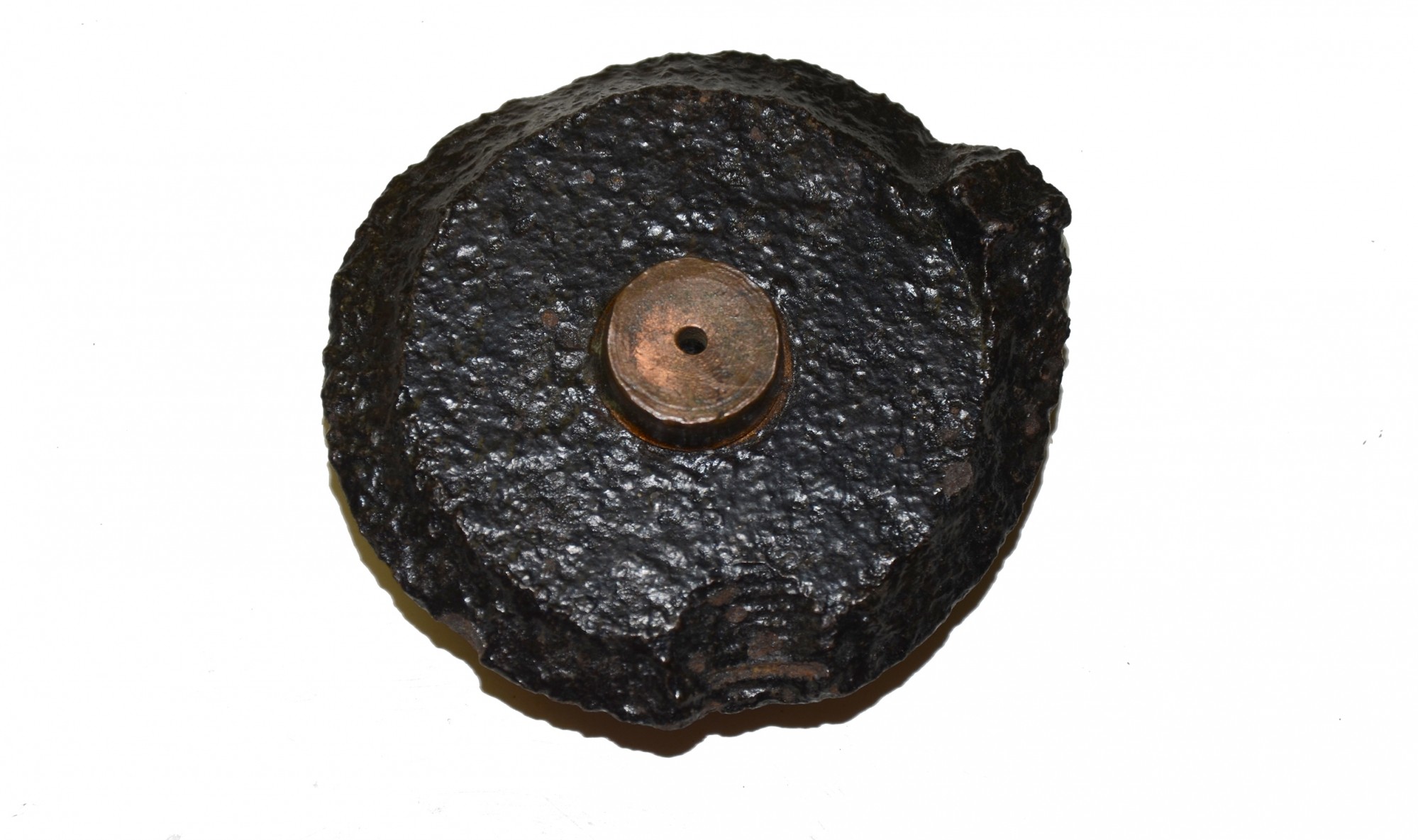 CS 4.52” 12 POUND SPHERICAL CASE SHOT SHELL FRAGMENT WITH A CS COPPER ...