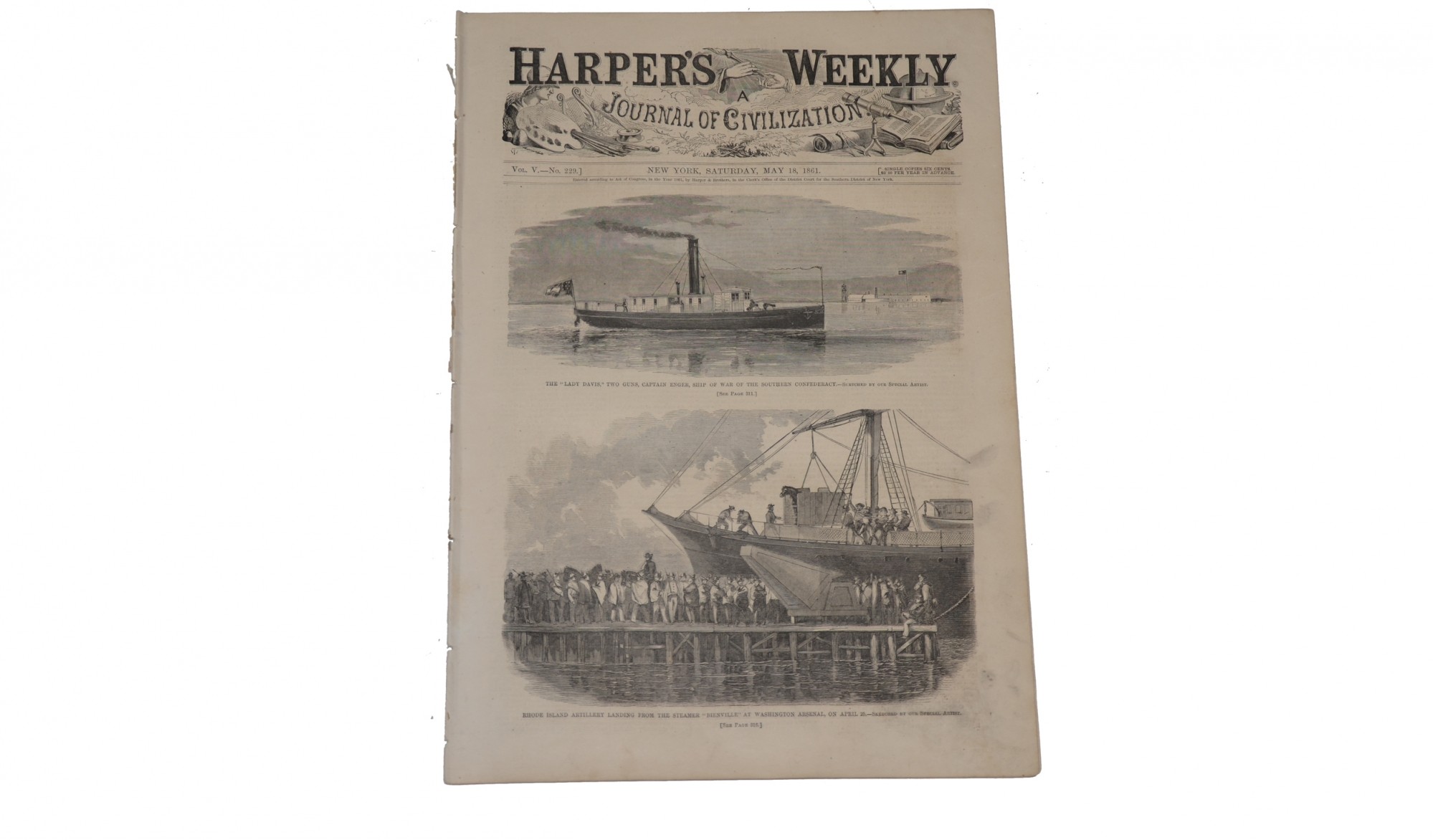 HARPER’S WEEKLY, NEW YORK, MAY 18, 1861 – ELLSWORTH’S & WILSON’S ...