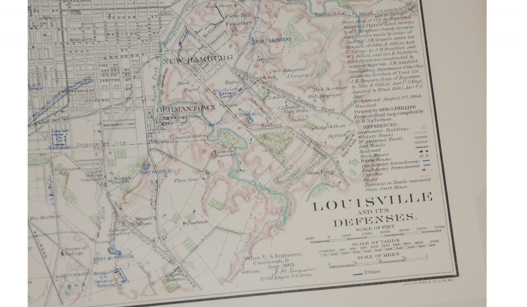 MAPS OF DEFENSES AT LOUISVILLE, CAMP NELSON, AND MUNFORDVILLE KENTUCKY ...