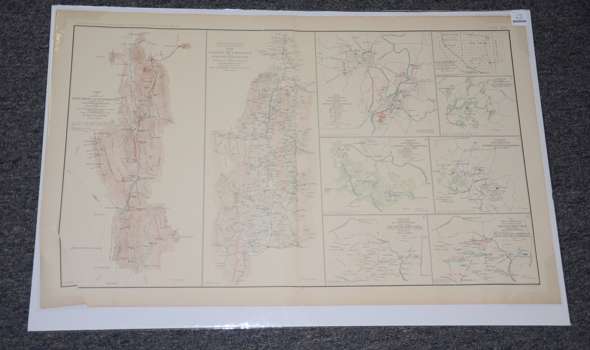 MAPS OF COLD HARBOR, VALLEY OF VIRGINIA, DEFENSES IN THE ALLEGHANIES ...