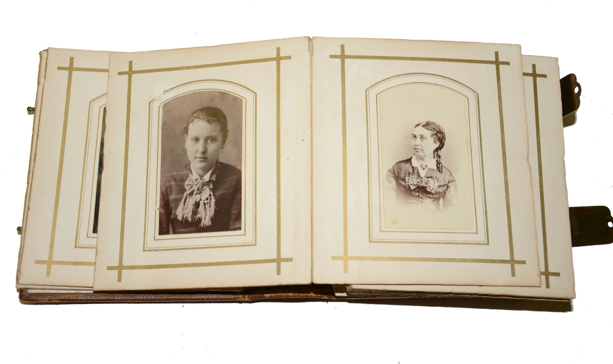 CDV ALBUM WITH CIVILIAN IMAGES — Horse Soldier