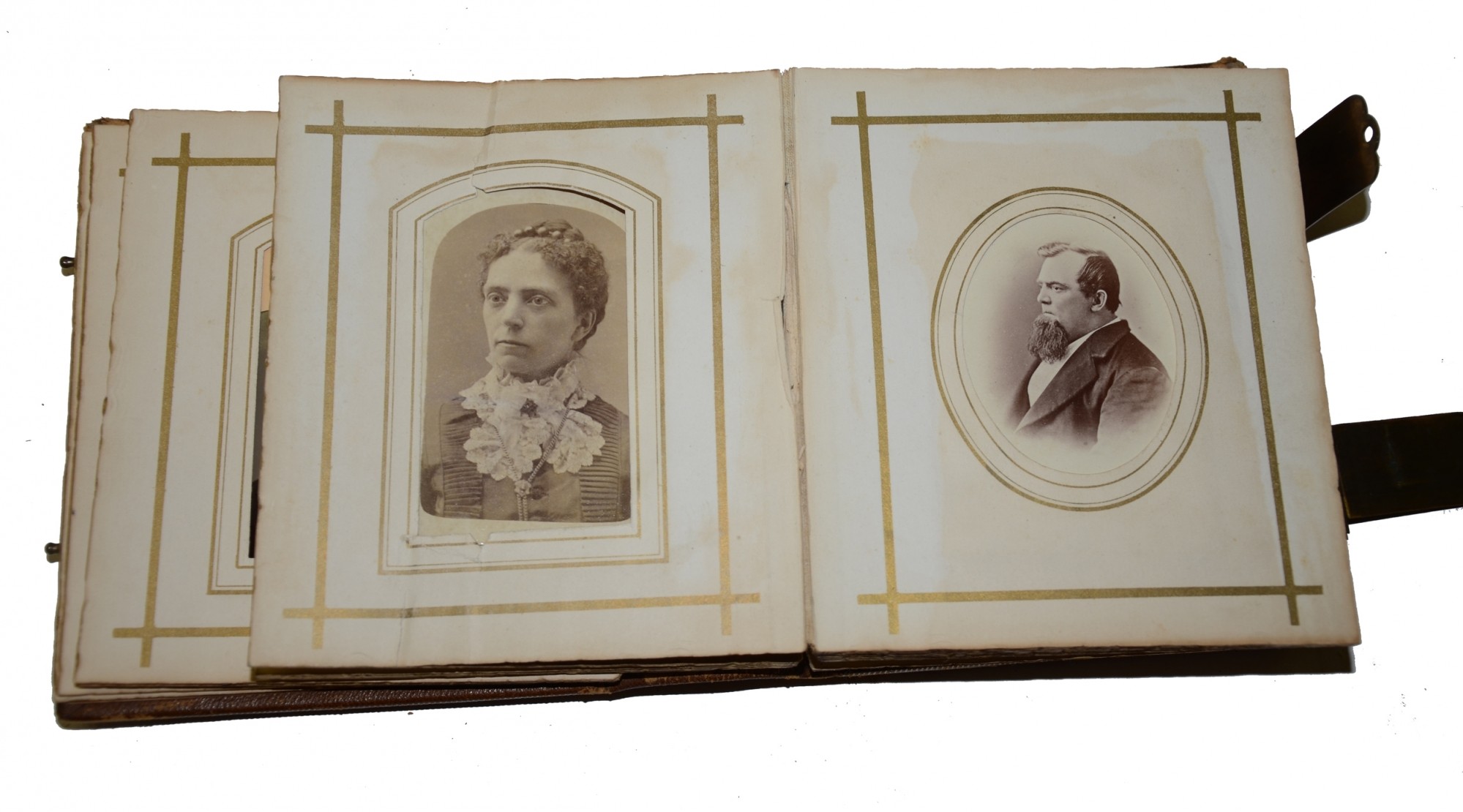 CDV ALBUM WITH CIVILIAN IMAGES — Horse Soldier