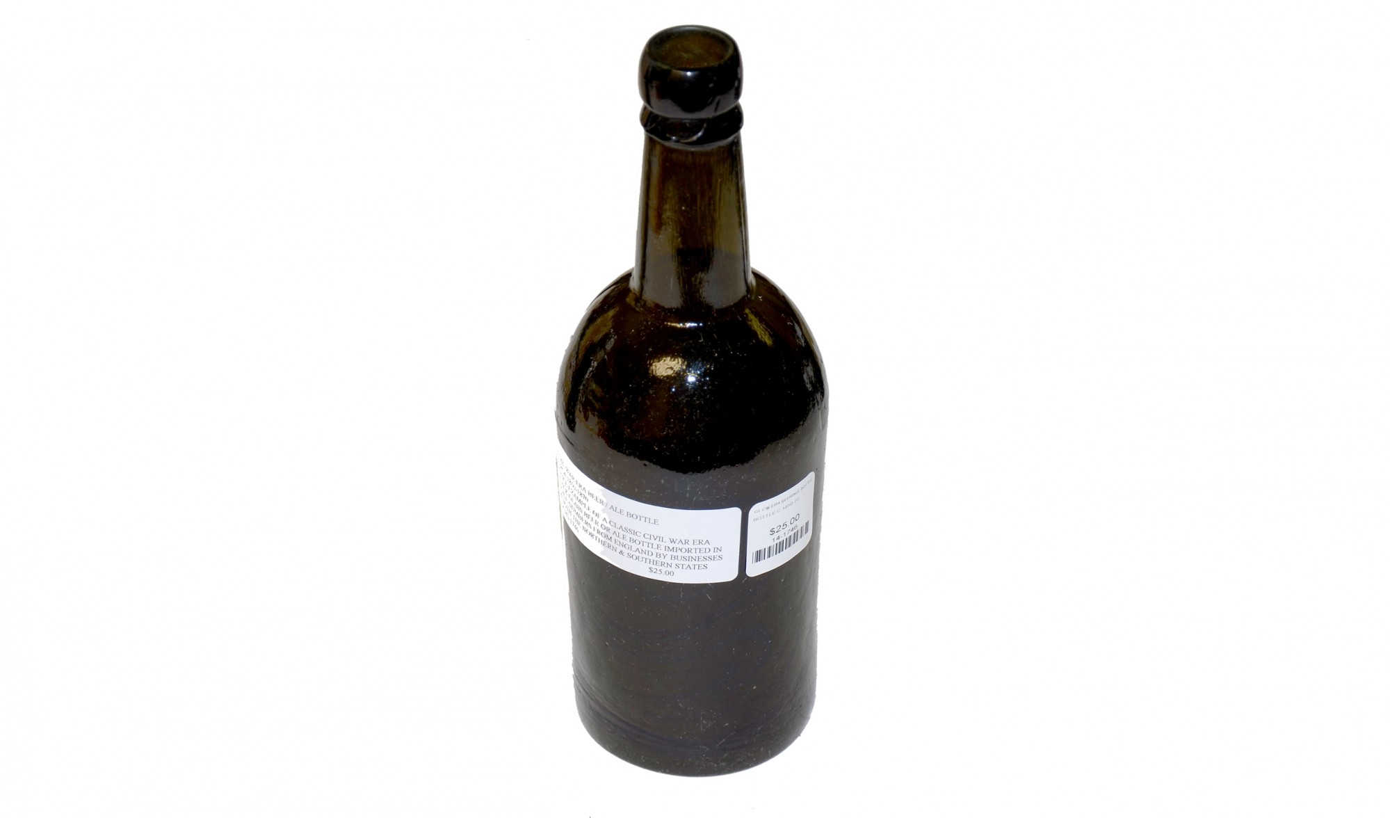 CIVIL WAR ERA BEER / ALE BOTTLE, CIRCA 1850 - 1870 — Horse Soldier