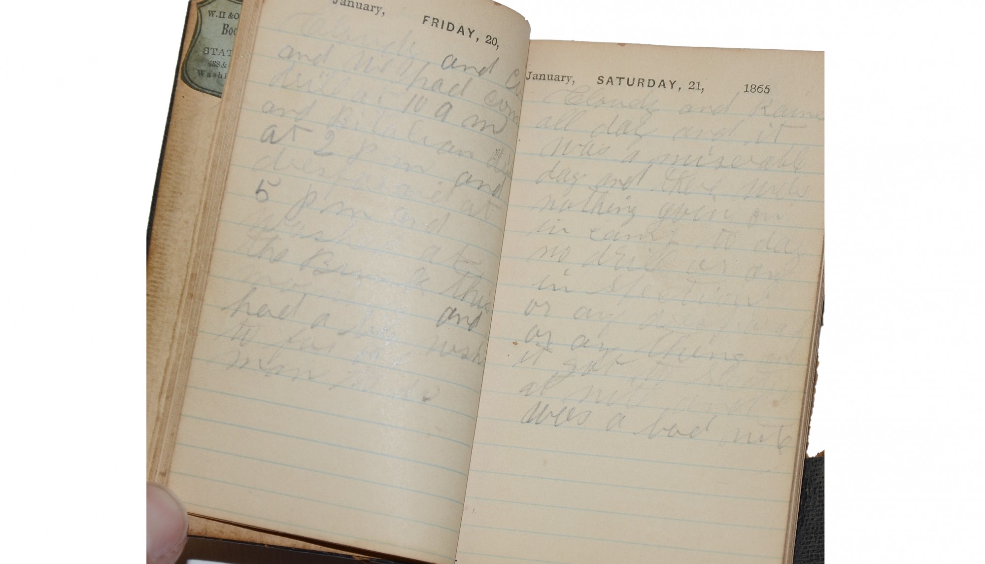 DIARY AND SONGSTER ID’D TO JEFFERSON KINDER, 19th & 20TH INDIANA ...