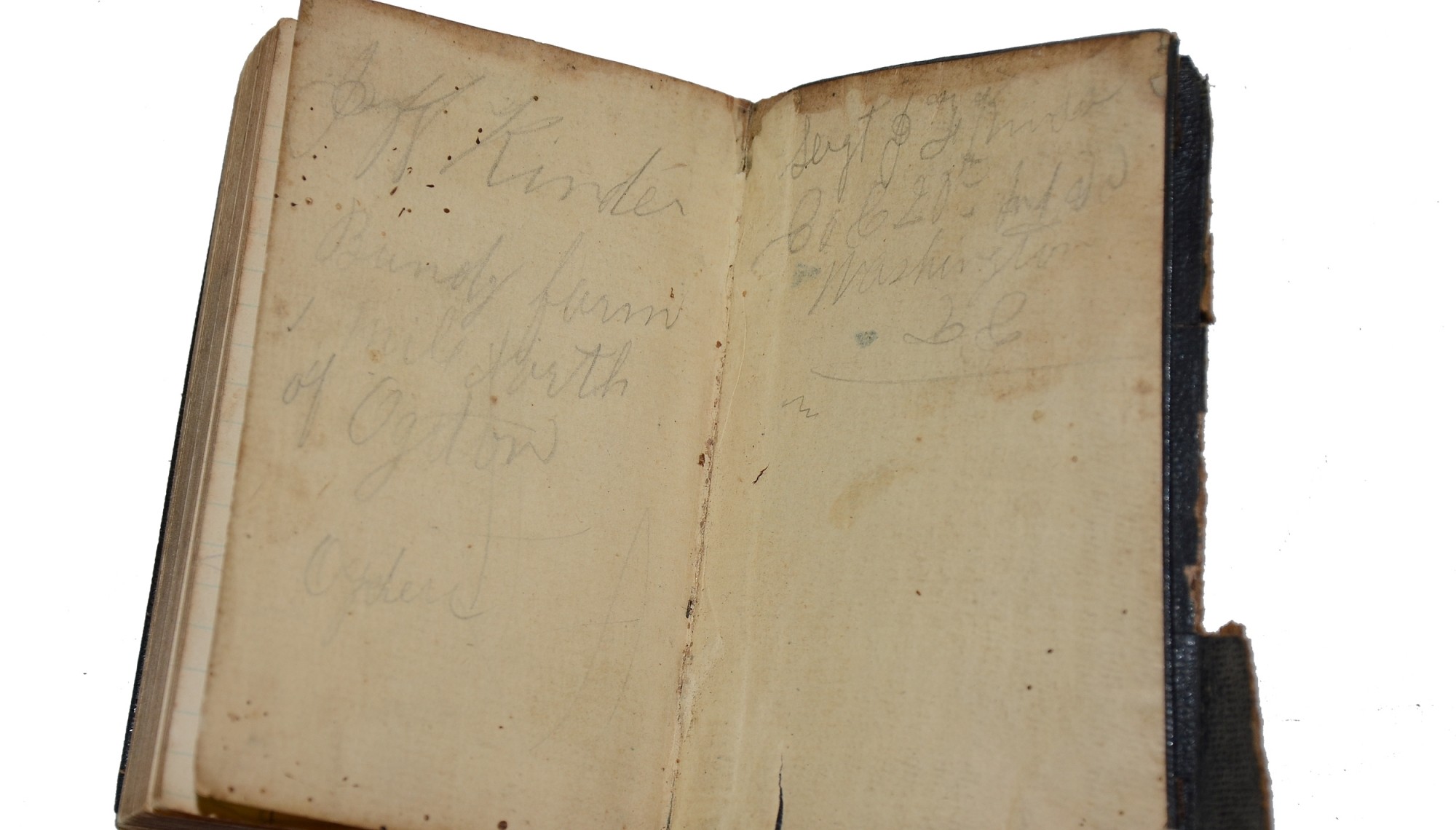 DIARY AND SONGSTER ID’D TO JEFFERSON KINDER, 19th & 20TH INDIANA ...