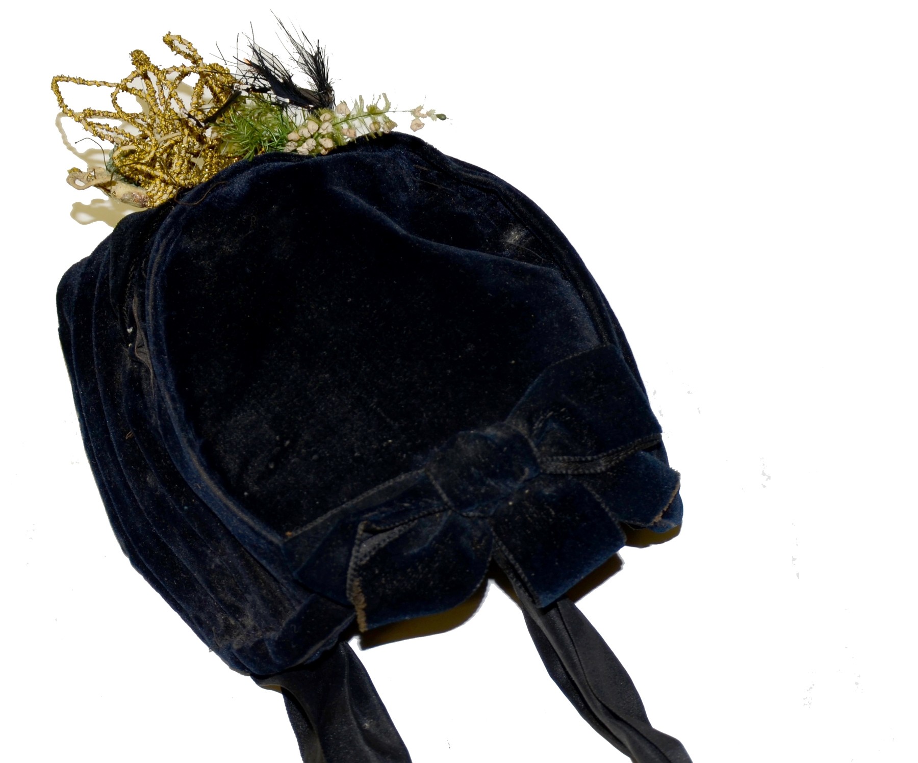 BLACK VELVET BONNET C. 1880-1890 — Horse Soldier