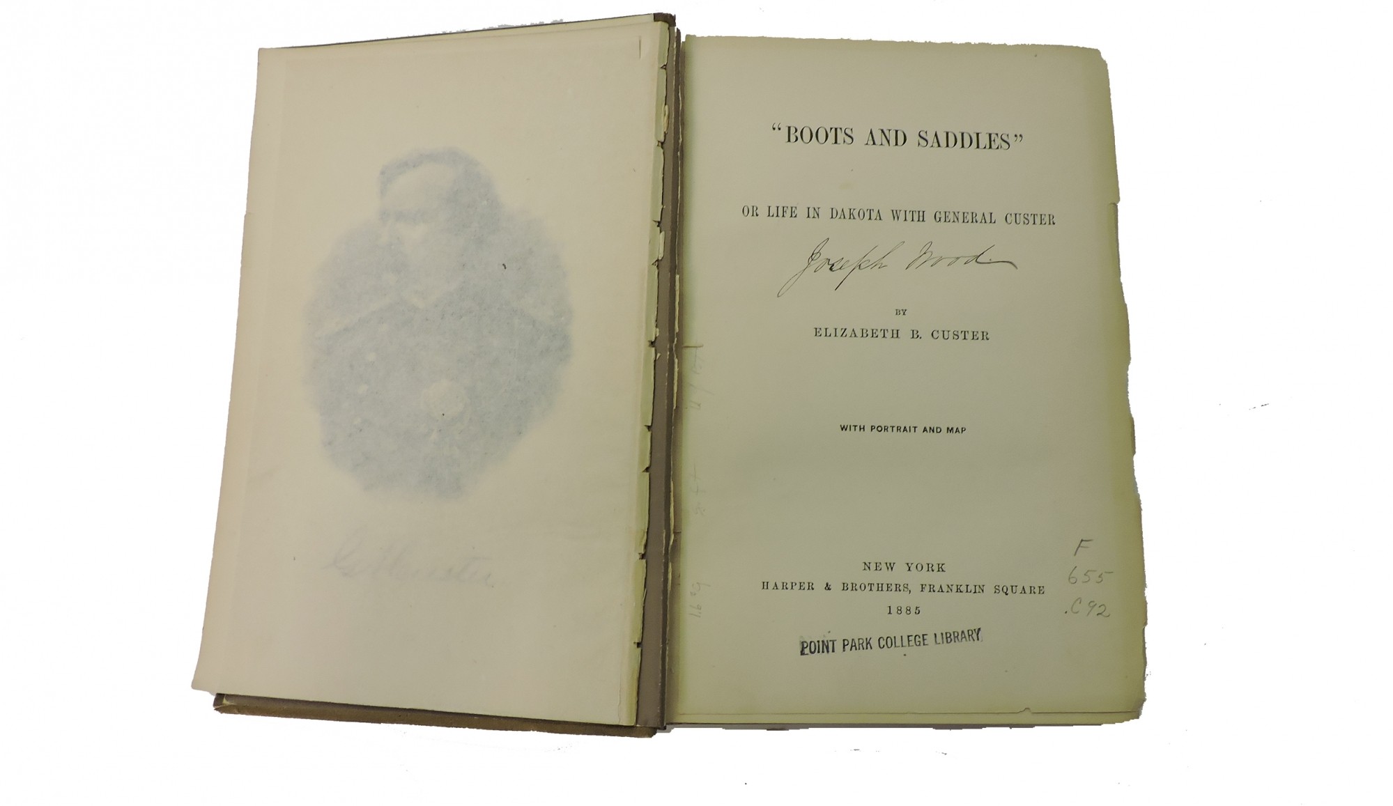 EX-LIBRARY 1885 COPY OF “BOOTS AND SADDLES” BY MRS. ELIZABETH B. CUSTER ...