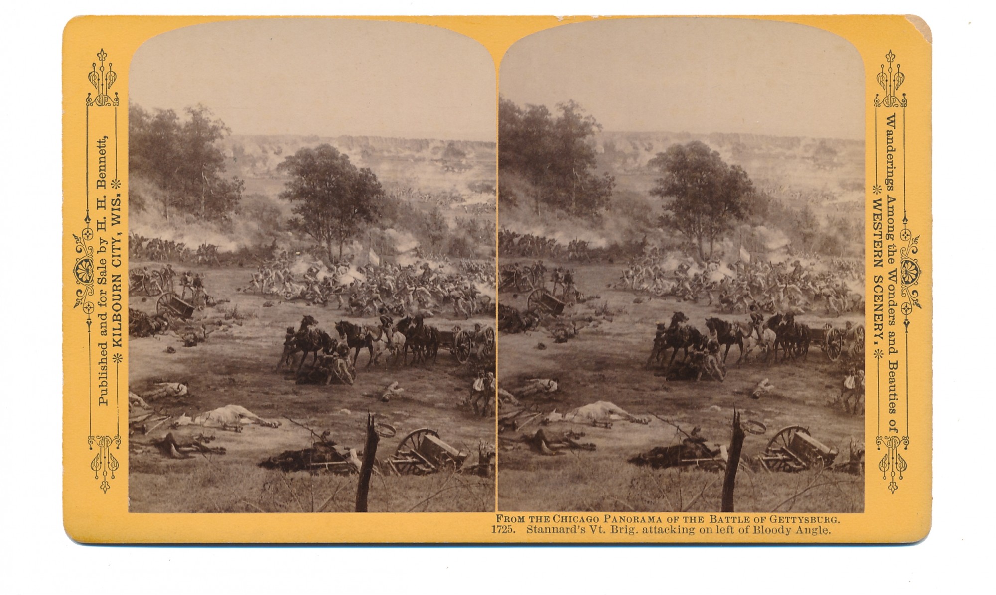 H.H. BENNETT STEREO CARD – GETTYSBURG CYCLORAMA PAINTING LOCATED IN ...