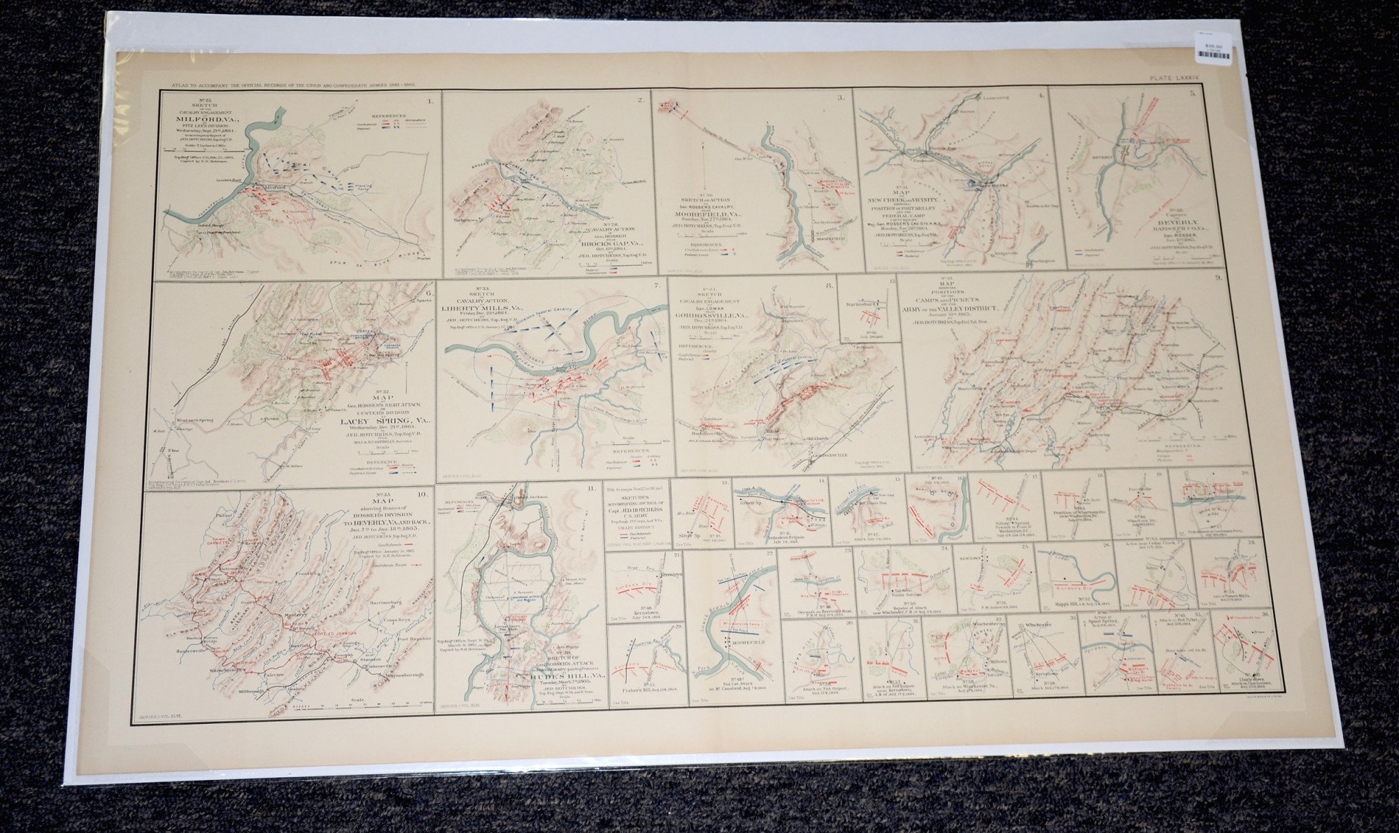 MAPS OF VARIOUS VIRGINIA BATTLEFIELDS (1864-65) FROM ATLAS OF OFFICIAL ...