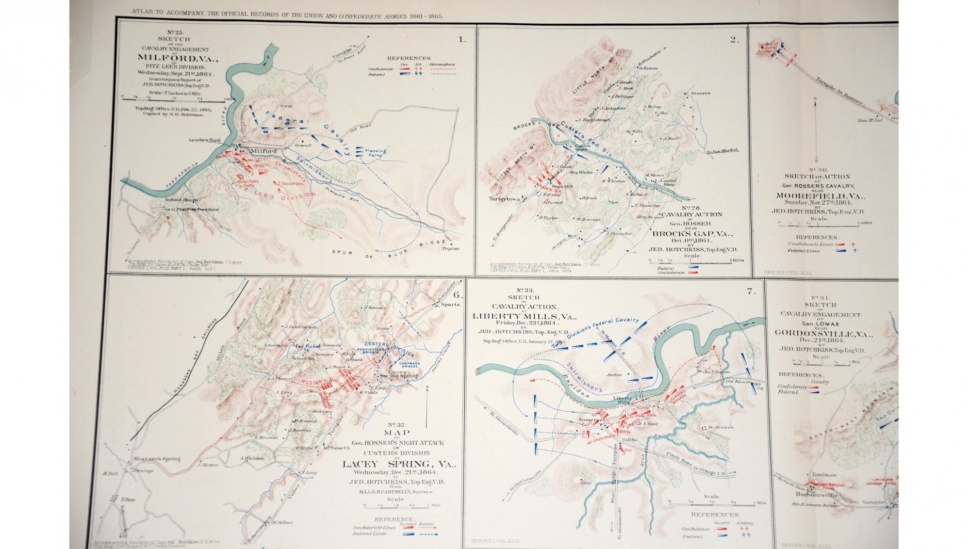 MAPS OF VARIOUS VIRGINIA BATTLEFIELDS (1864-65) FROM ATLAS OF OFFICIAL ...
