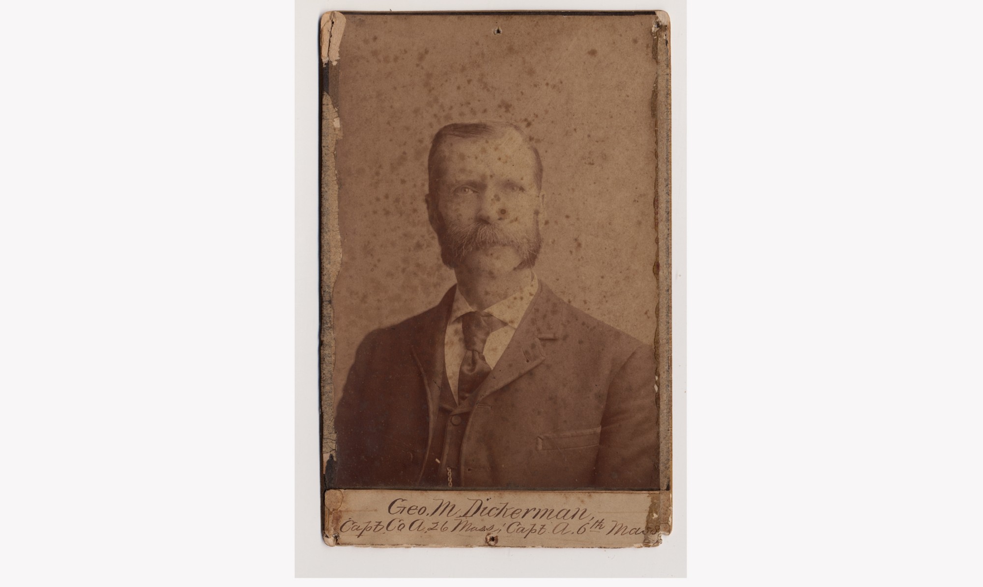 CABINET CARD OF GEORGE M. DICKERMAN, 26TH & 6TH MASSACHUSETTS — Horse ...