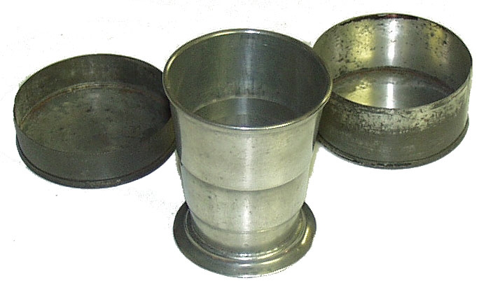 ORIGINAL COLLAPSIBLE METAL DRINKING CUP WITH CASE — Horse Soldier