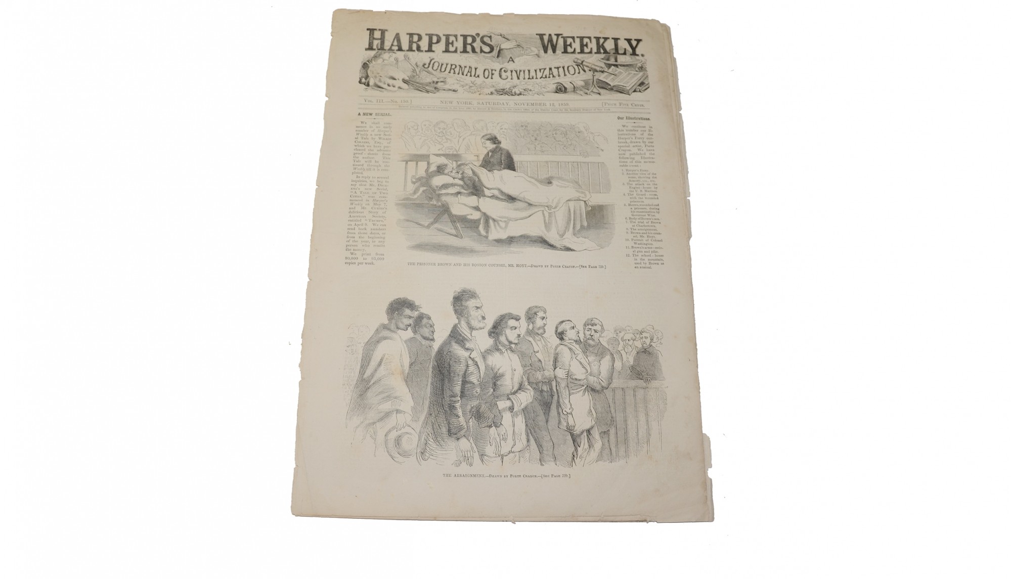 HARPER’S WEEKLY, NEW YORK, NOVEMBER 12, 1859 - JOHN BROWN/HARPER’S ...