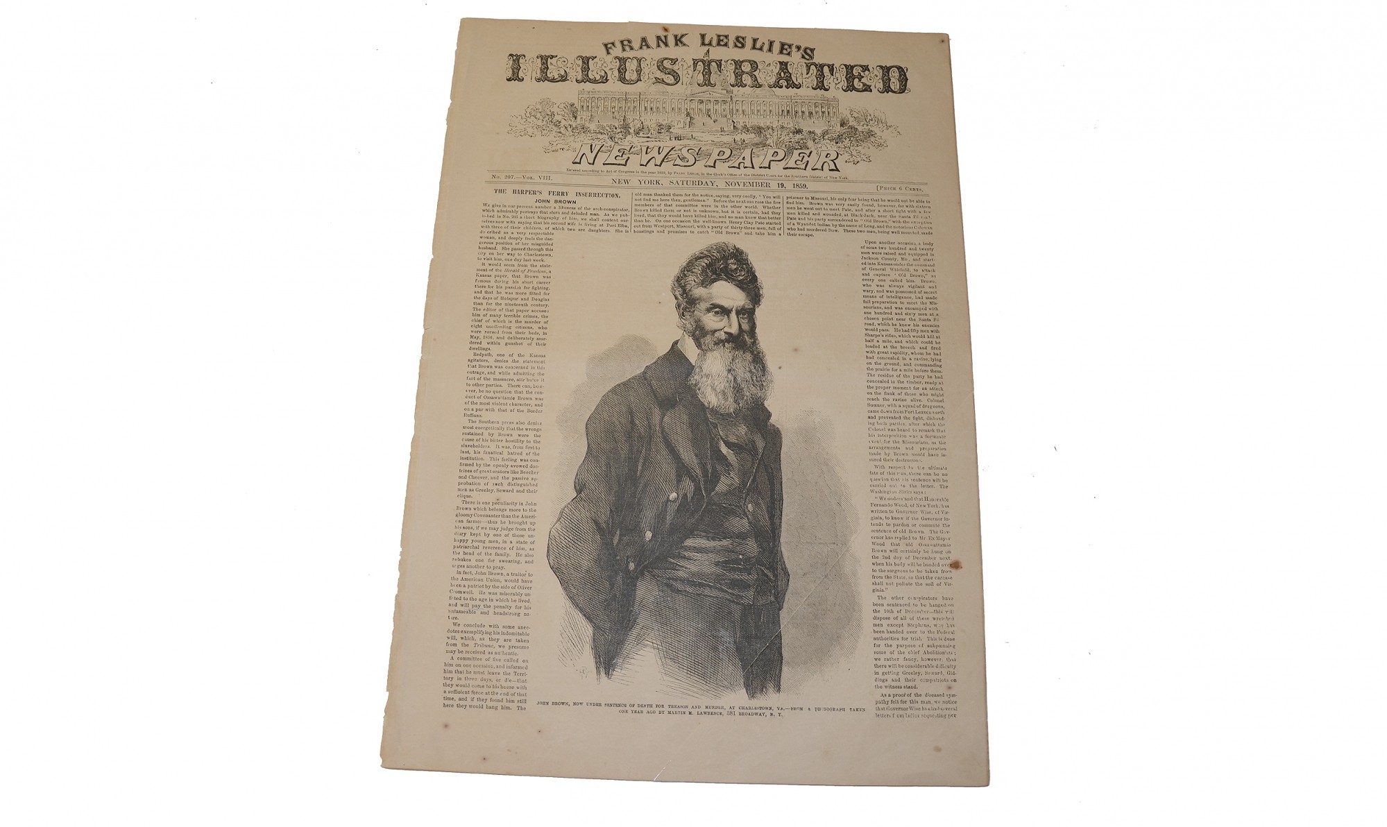 FRANK LESLIE’S ILLUSTRATED, NEW YORK, NOVEMBER 19, 1859 – JOHN BROWN ...