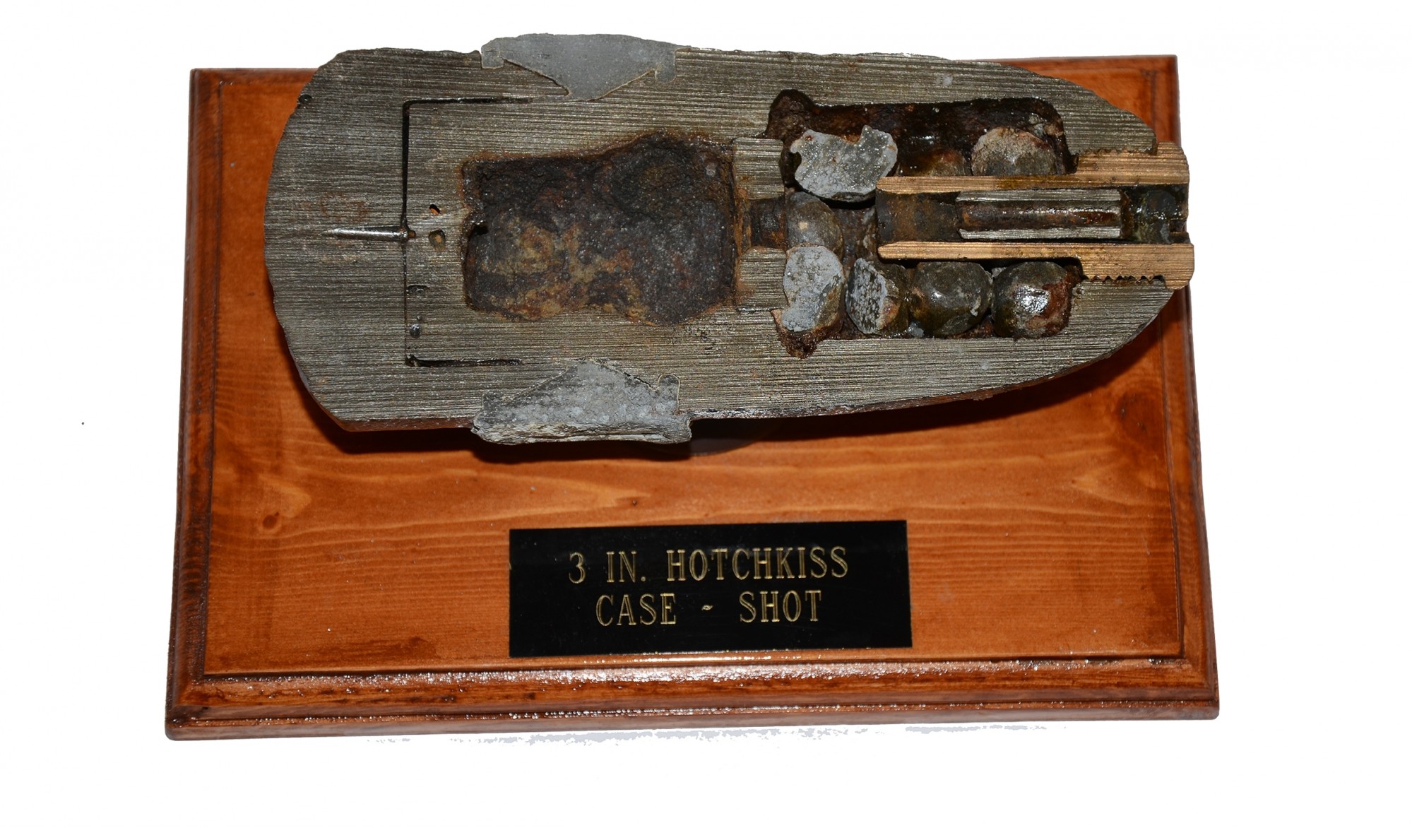 SECTIONED US 3 INCH HOTCHKISS CASE SHOT SHELL — Horse Soldier