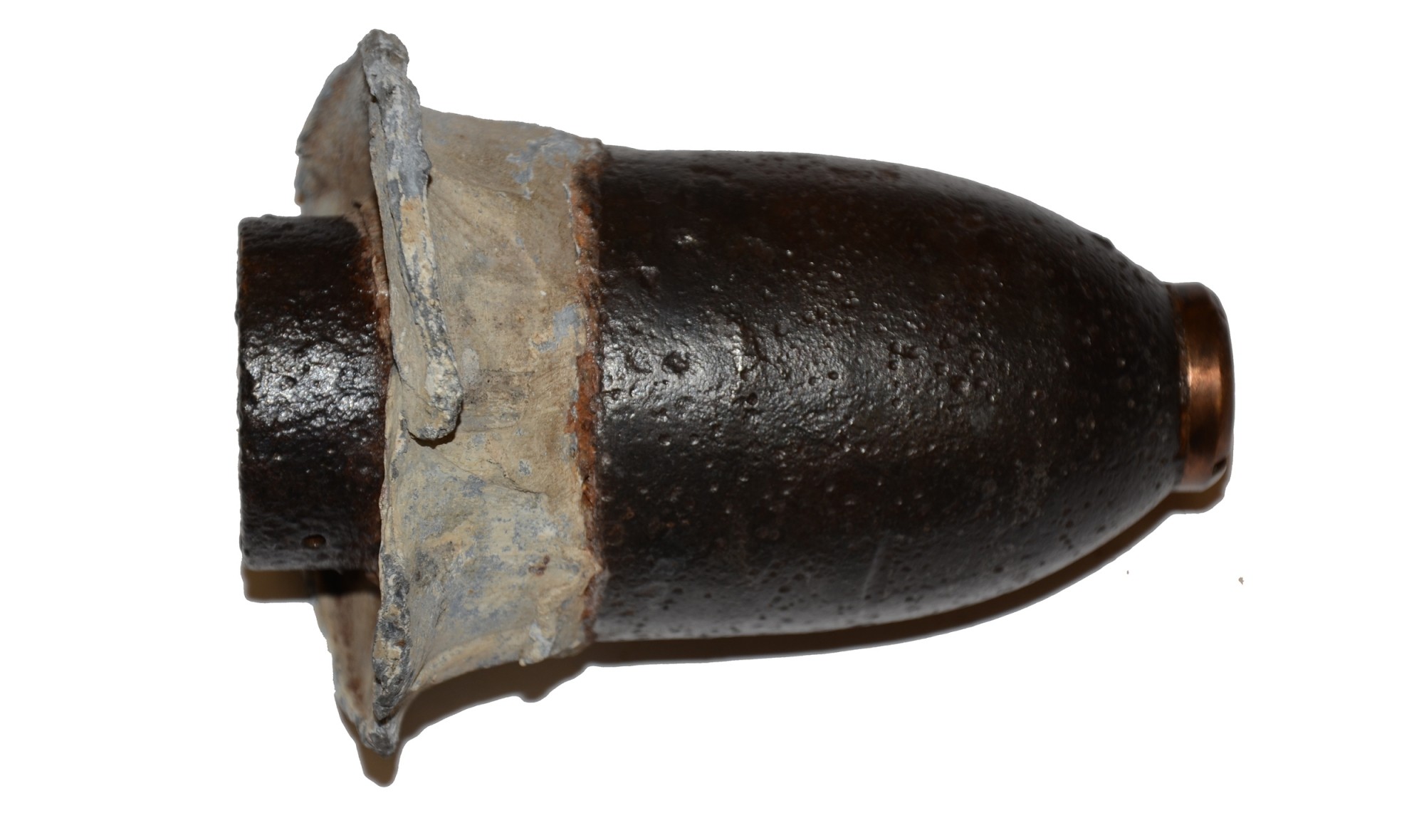 FIRED US 3 INCH HOTCHKISS SHELL WITH A PERFECT HOTCHKISS PERCUSSION ...