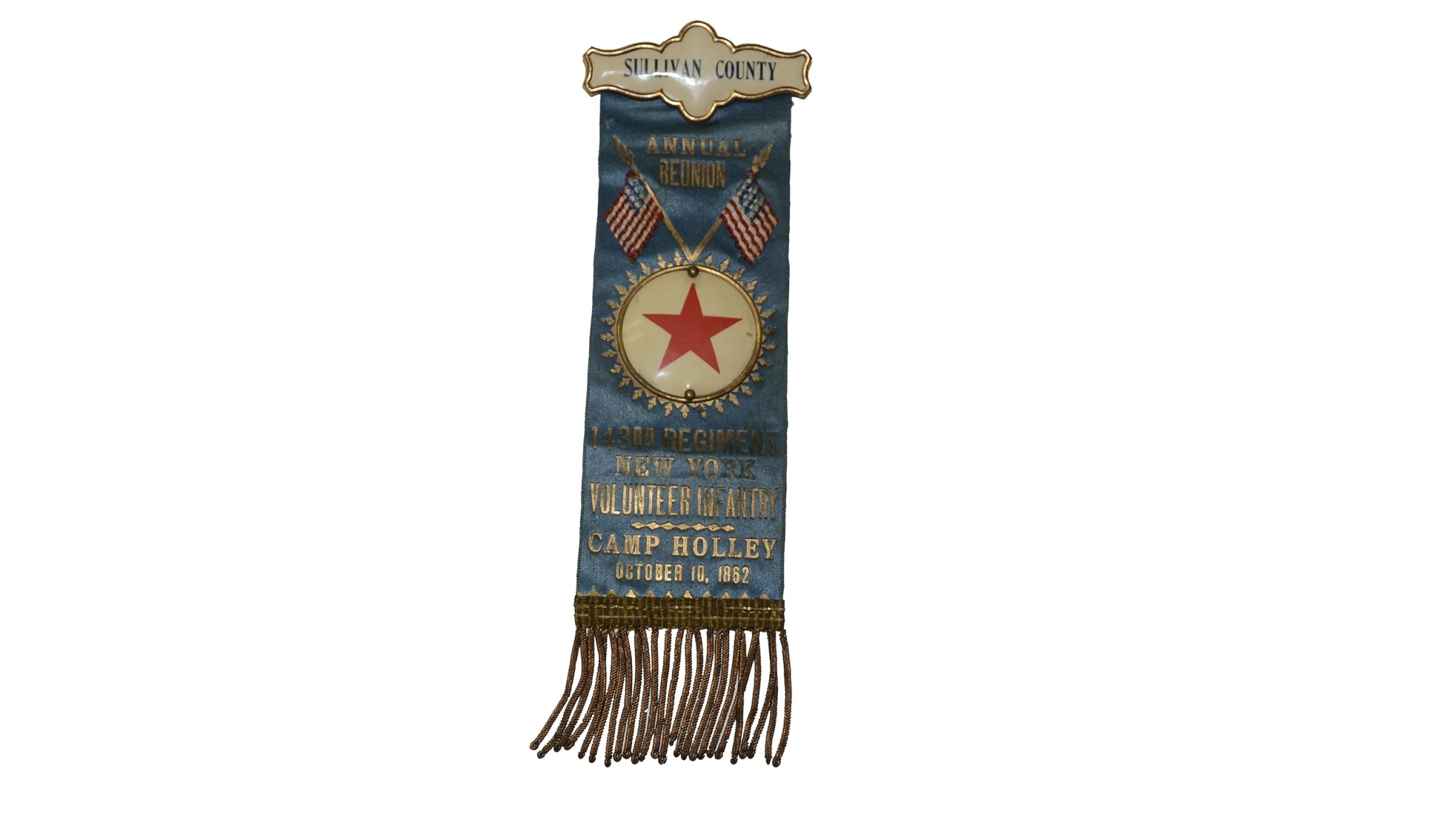 G.A.R. RIBBON, SULLIVAN COUNTY, 143RD NEW YORK VOLUNTEER INFANTRY ...