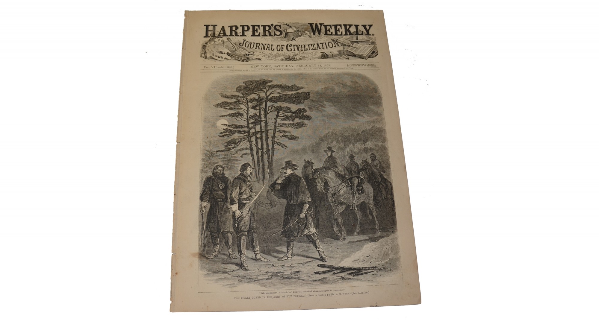 HARPER’S WEEKLY, NEW YORK FEBRUARY 14, 1863 – POTOMAC PICKETT GUARD ...