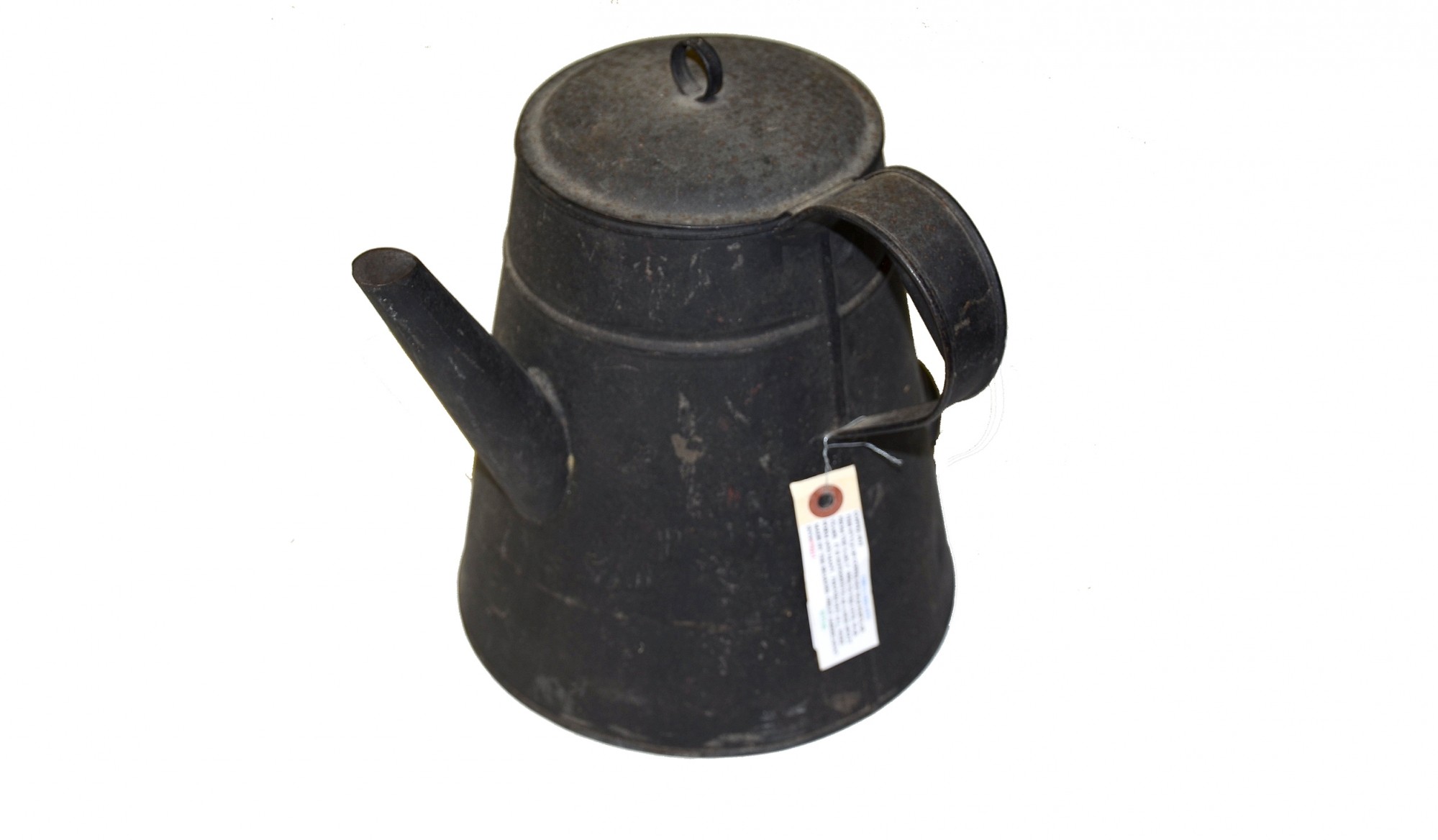 TIN COFFEE POT WITH SIDE SPOUT — Horse Soldier