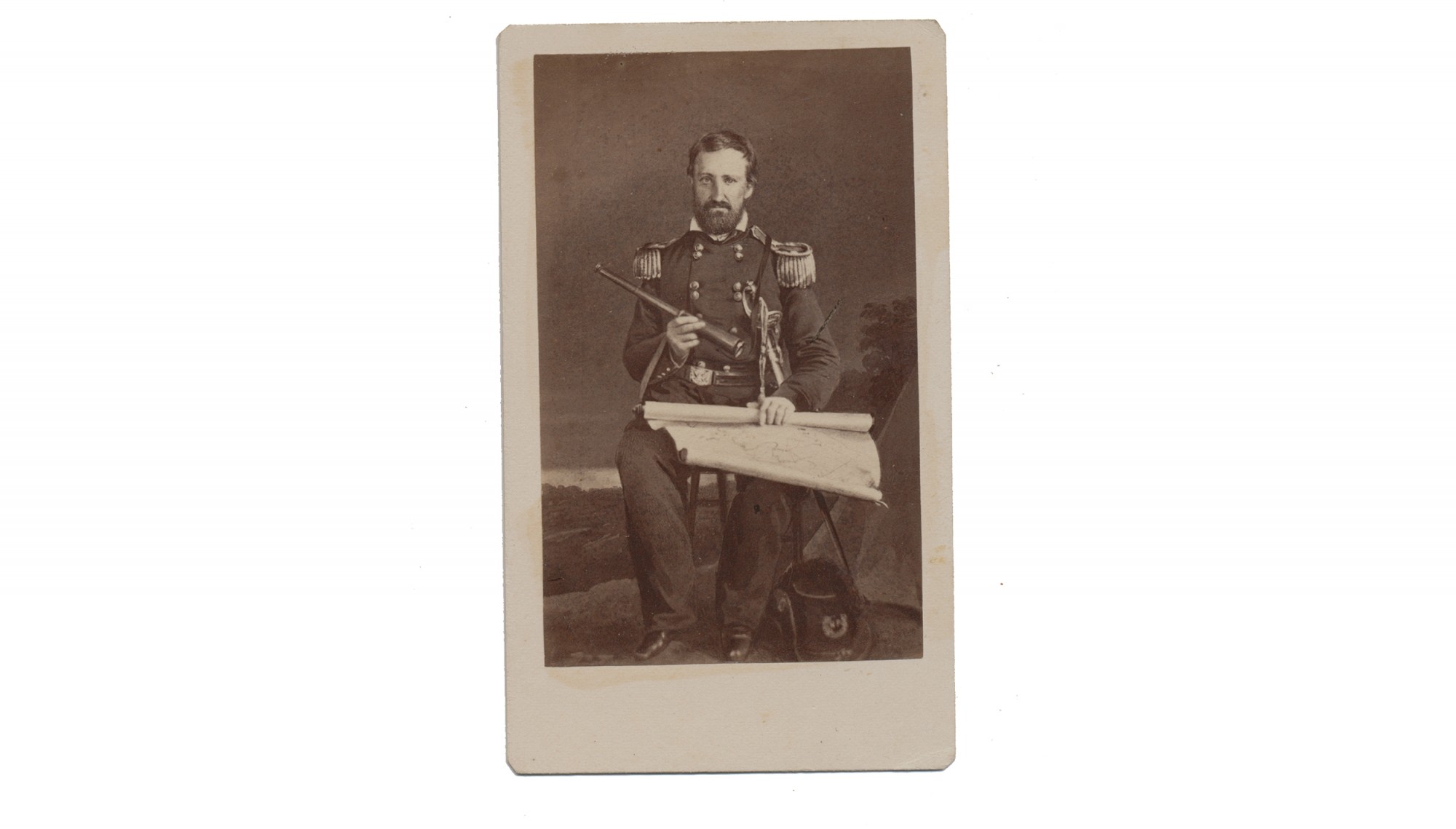 CDV LITHOGRAPH GENERAL WILLIAM STARKE ROSECRANS — Horse Soldier