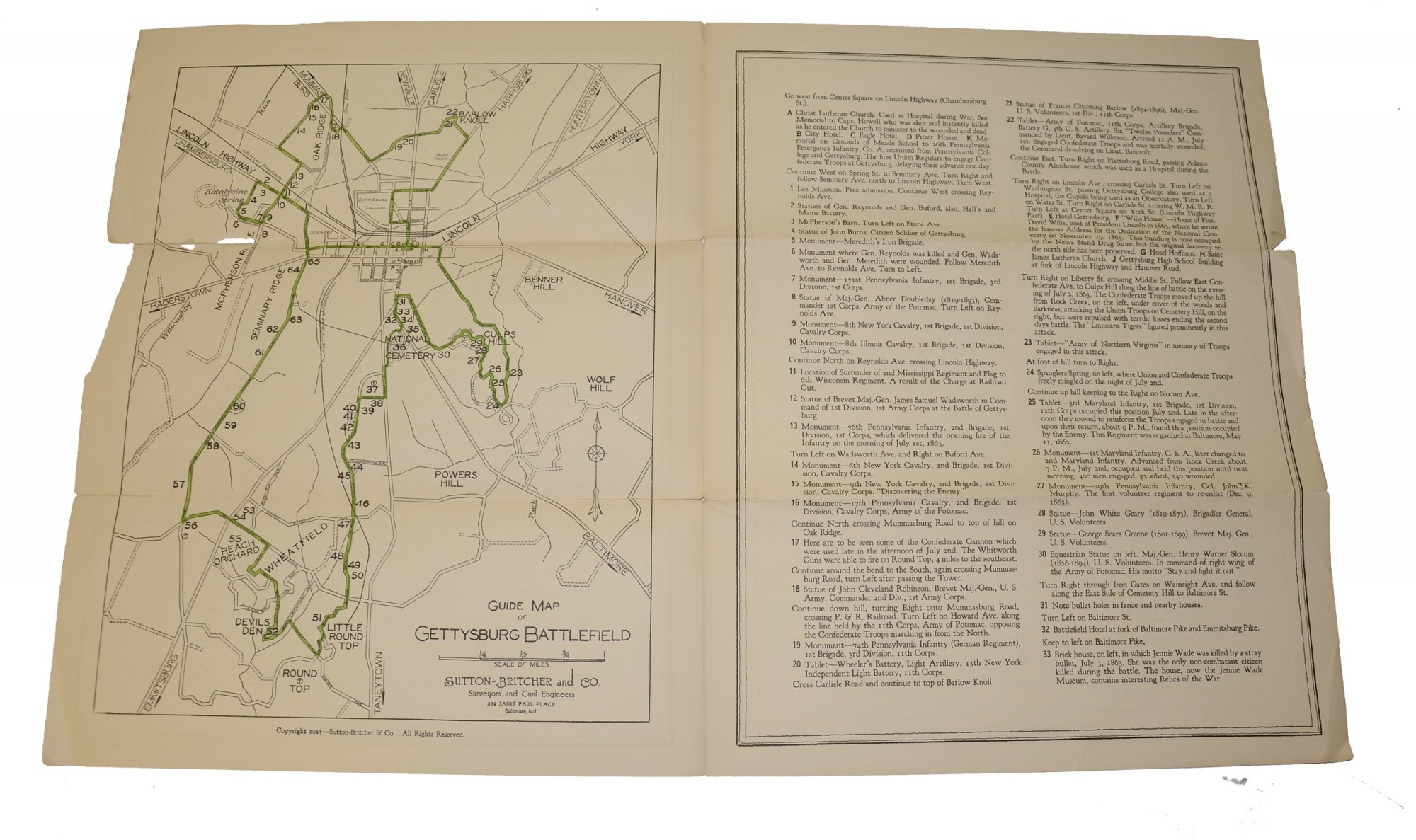 GETTYSBURG TOUR MAP — Horse Soldier