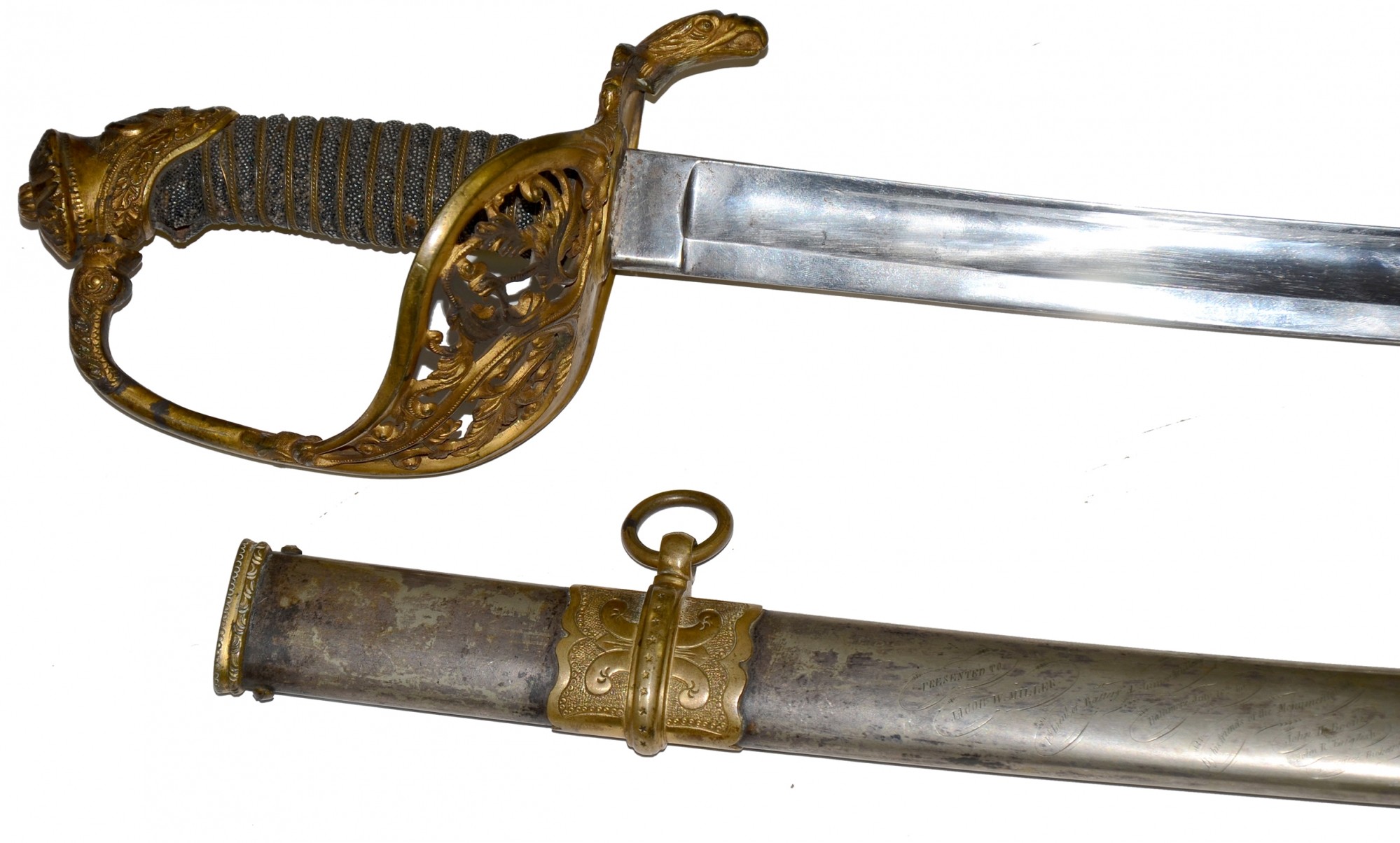 HIGH GRADE NON-REGULATION W. CLAUBERG CAVALRY OFFICER’S SABRE ID’D TO ...