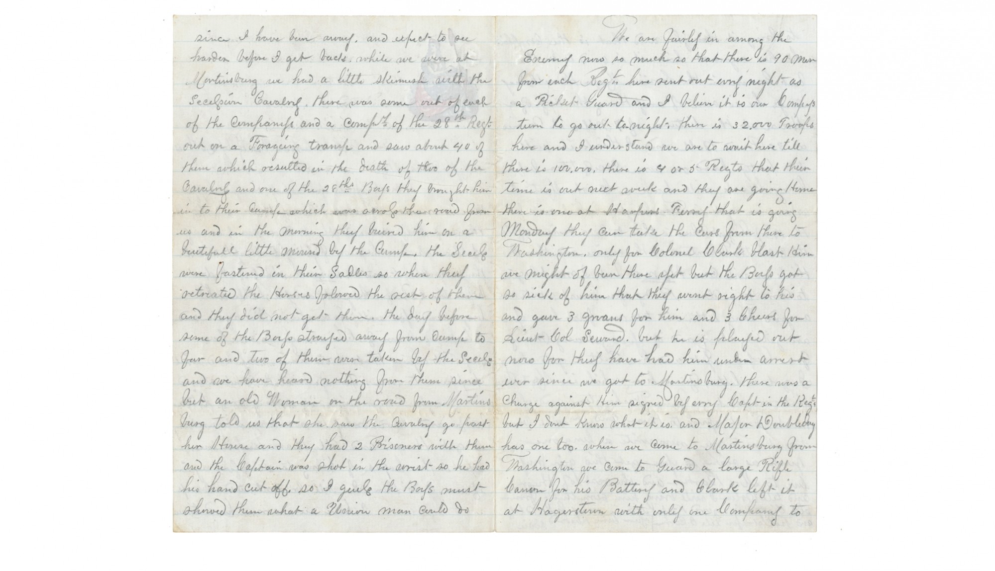 LETTER WRITTEN BY AN UNIDENTIFIED UNION SOLDIER AFTER BATTLE OF FALLING ...