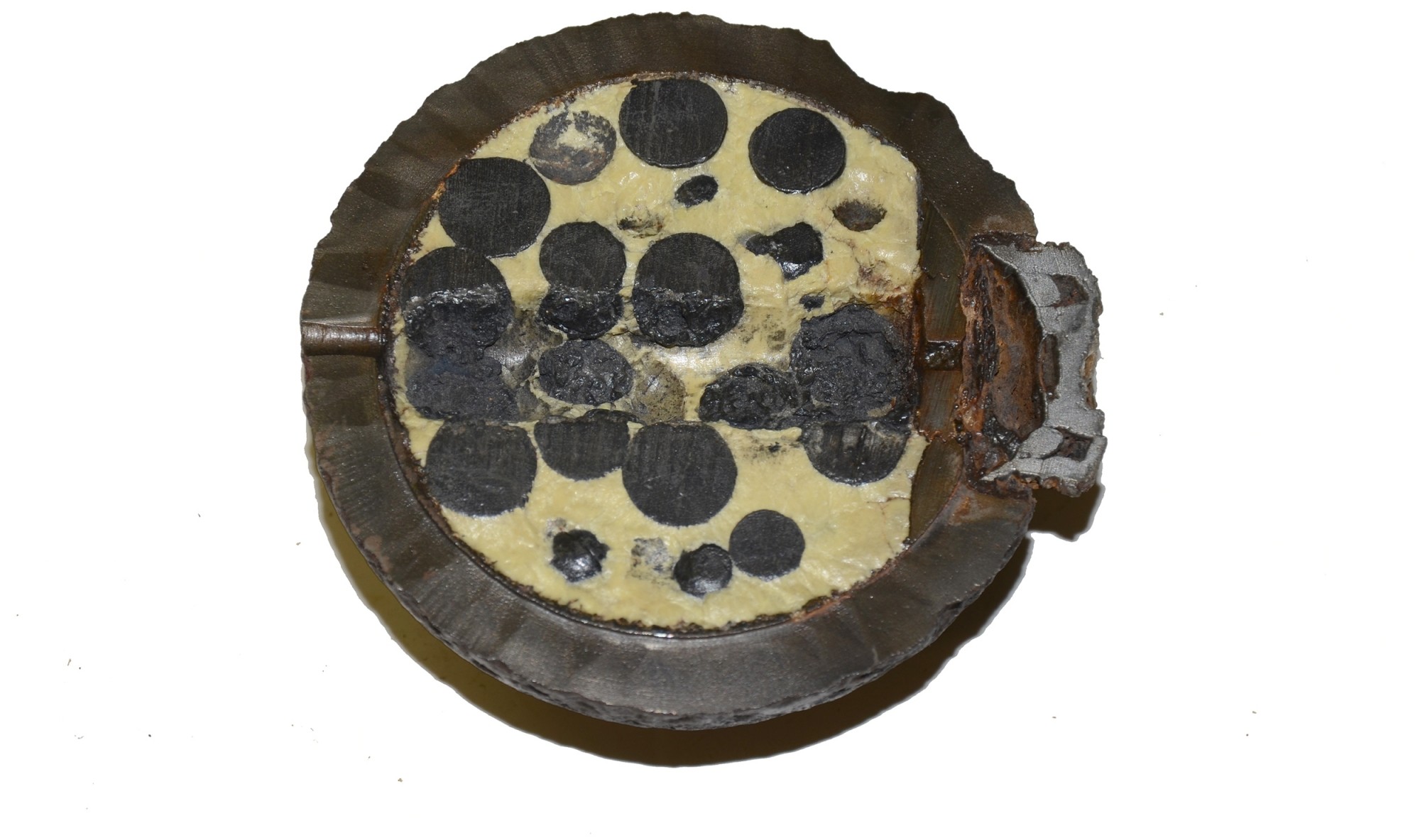 SECTIONED US 4.52” 12 LB. SPHERICAL CASE-SHOT SHELL — Horse Soldier