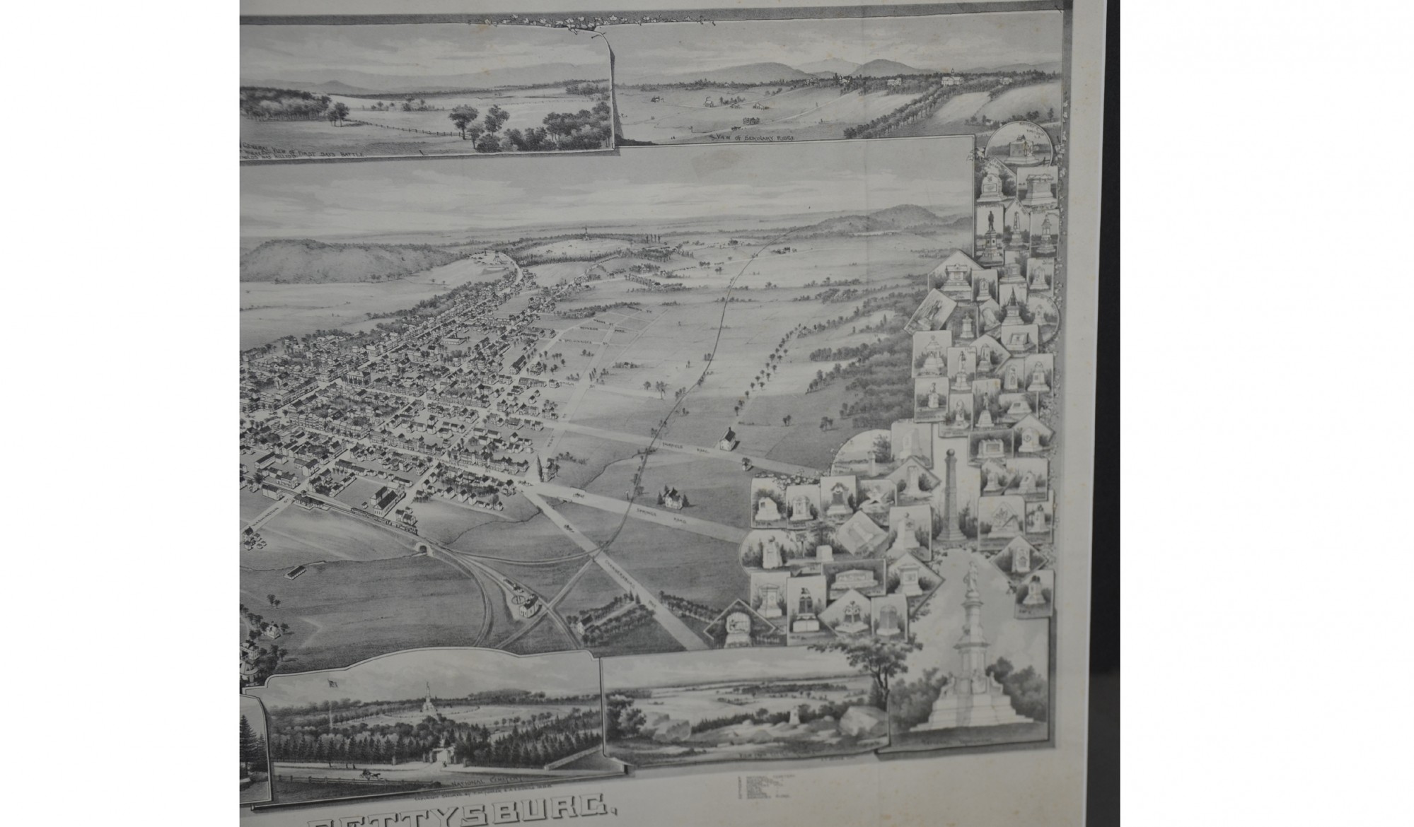 ORIGINAL HISTORIC “BIRD’S EYE VIEW” MAP OF GETTYSBURG IN 1888! — Horse ...