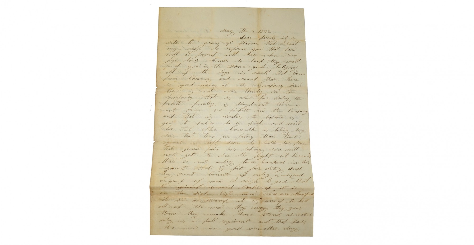 1862 SOLDIER LETTER - B.F. STALDER, 63RD OHIO INFANTRY — Horse Soldier