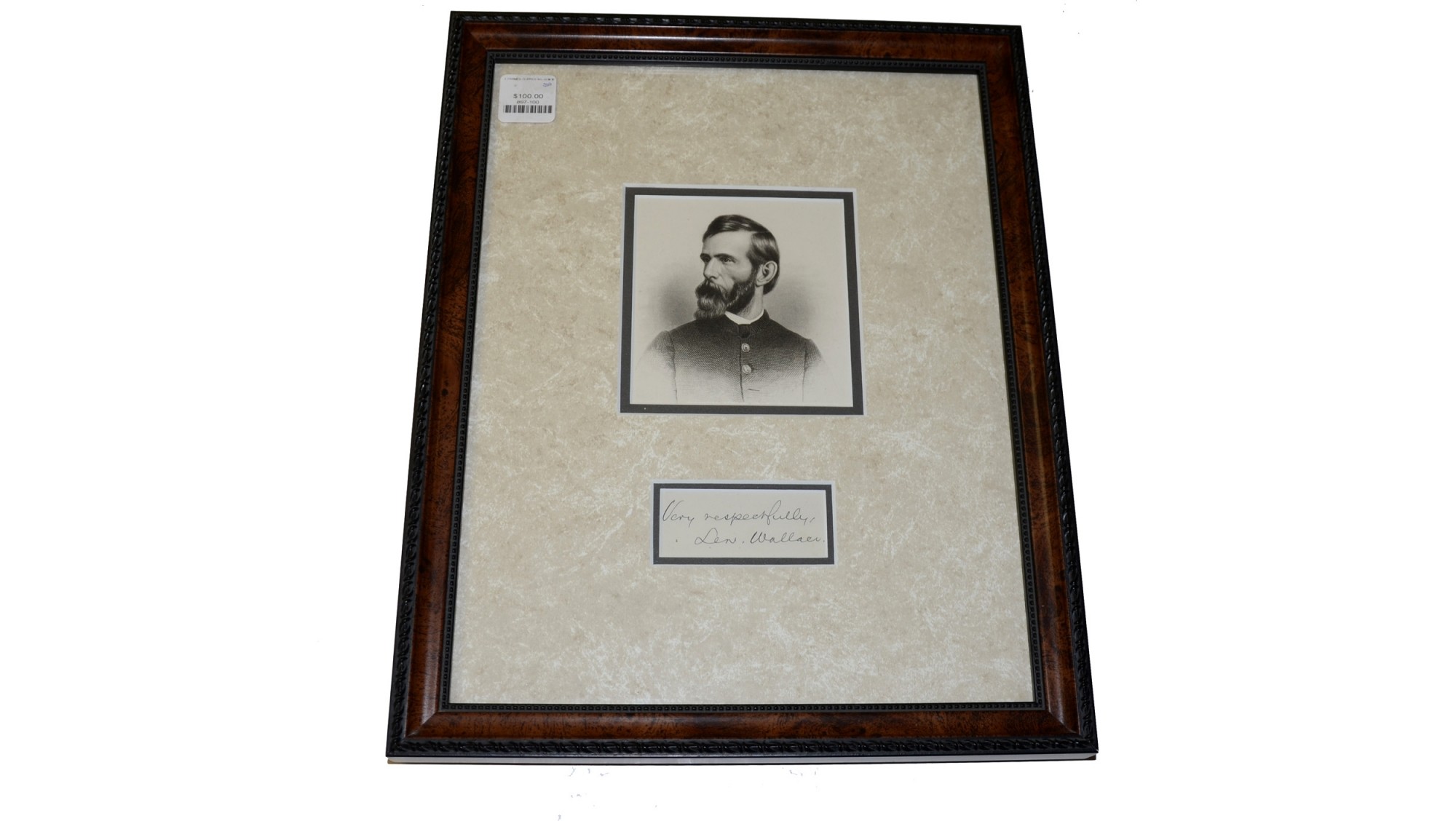 FRAMED SIGNATURE - GEN. LEW WALLACE — Horse Soldier