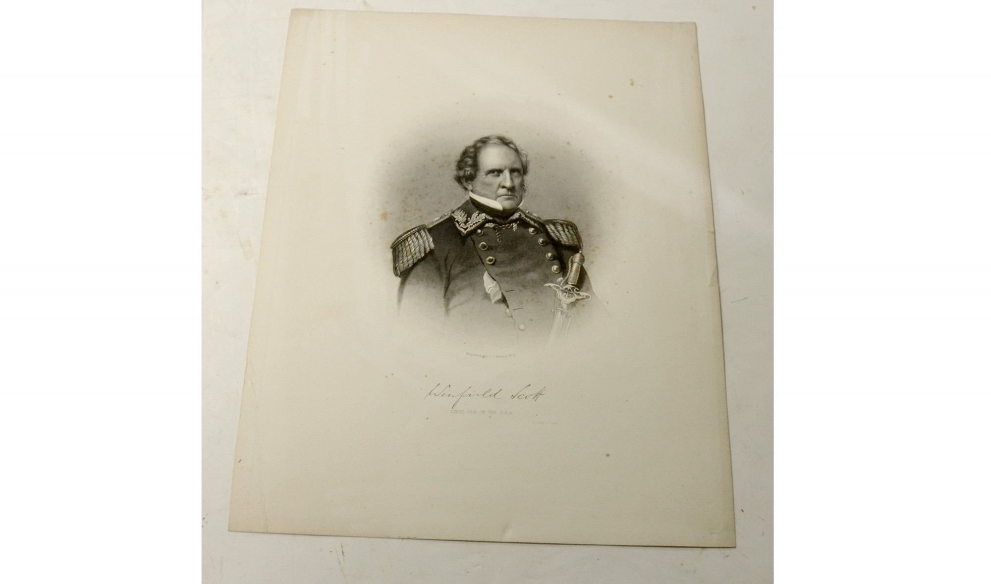 ENGRAVING OF WINFIELD SCOTT — Horse Soldier