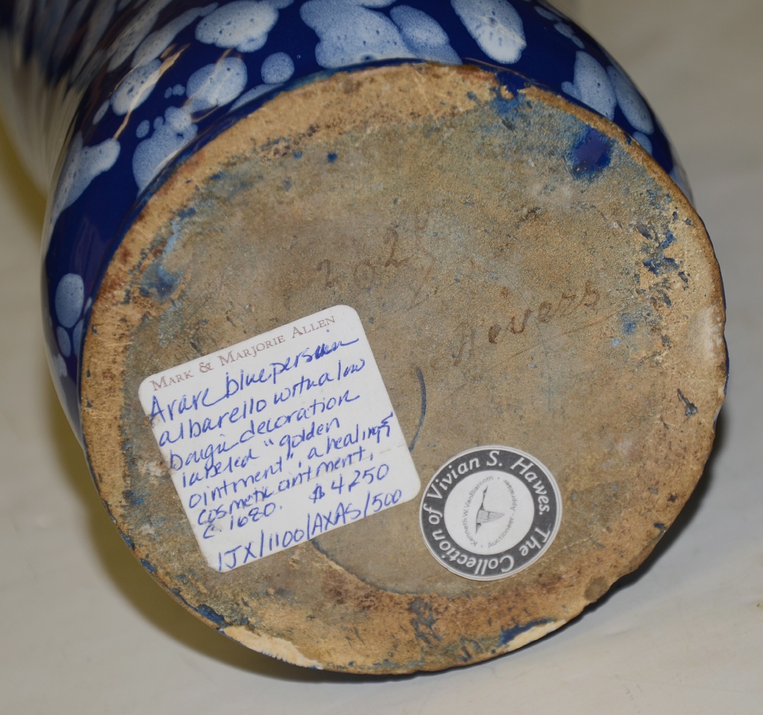 VERY RARE COBALT BLUE PERSIAN ALBARELLO DRUG JAR, CIRCA 1680 — Horse ...