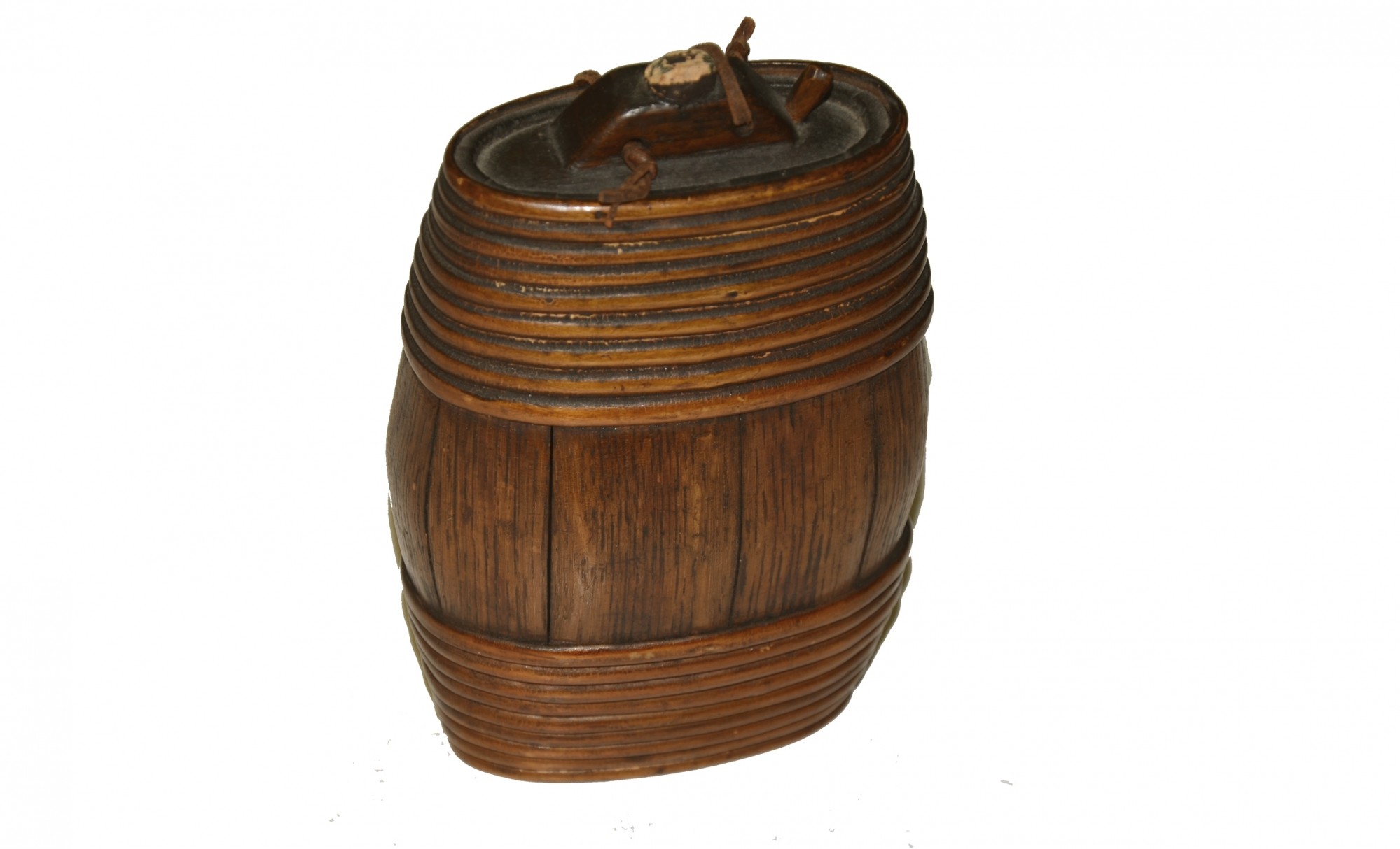 19th CENTURY WOODEN RUM KEG/FLASK — Horse Soldier