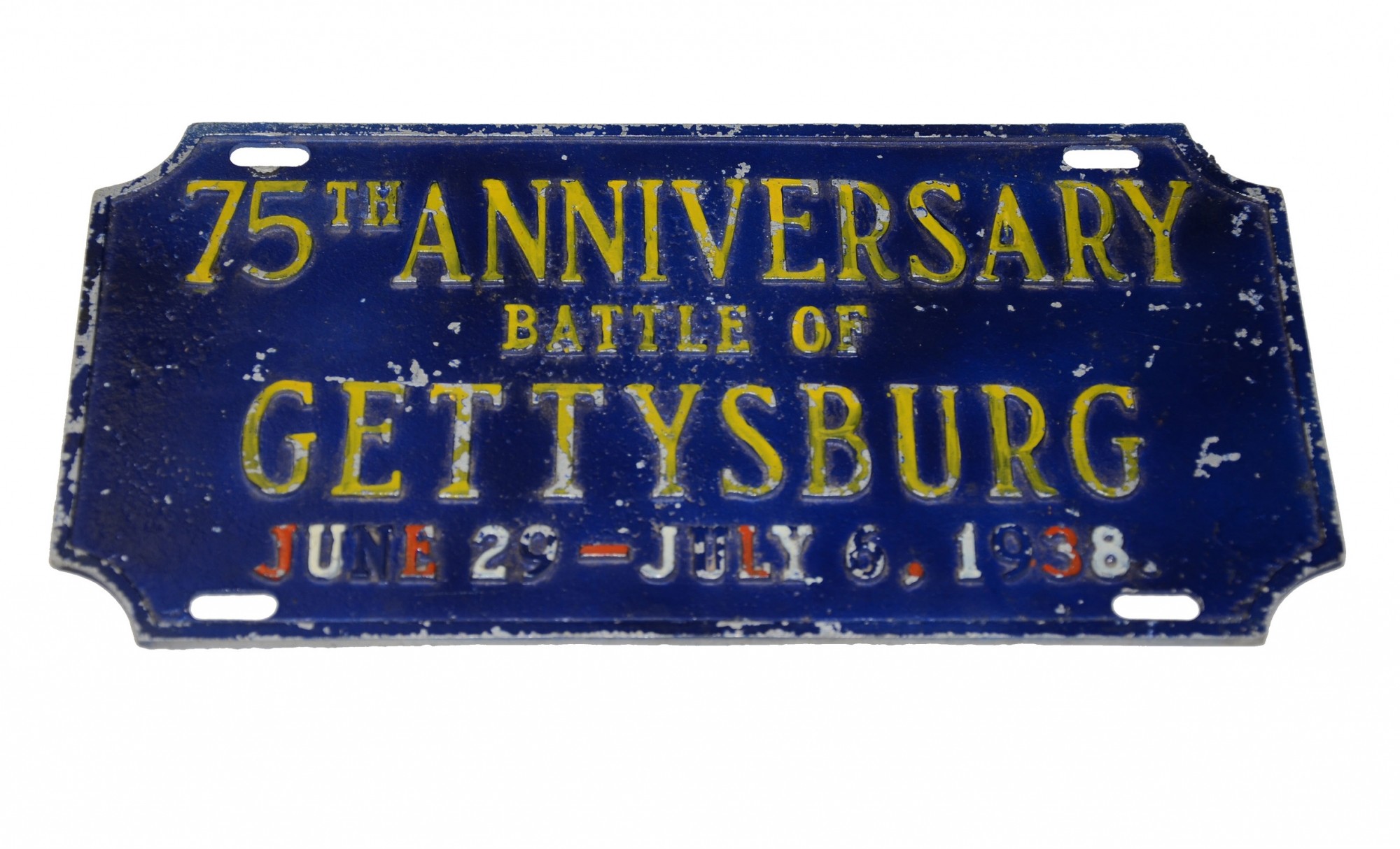 GETTYSBURG 75TH ANNIVERSARY LICENSE PLATE — Horse Soldier