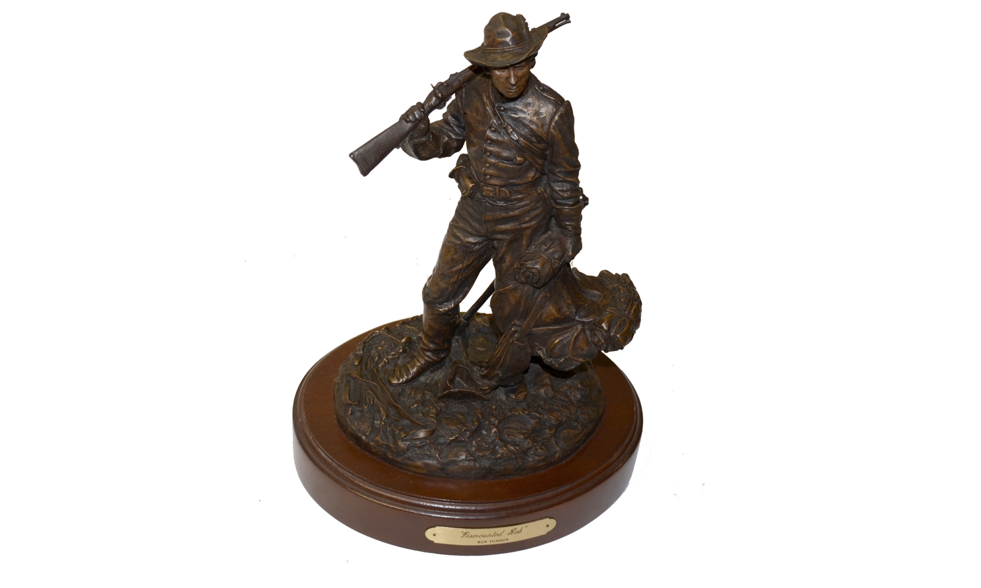 “DISMOUNTED REB” BRONZE SCULPTURE BY RON TUNISON — Horse Soldier