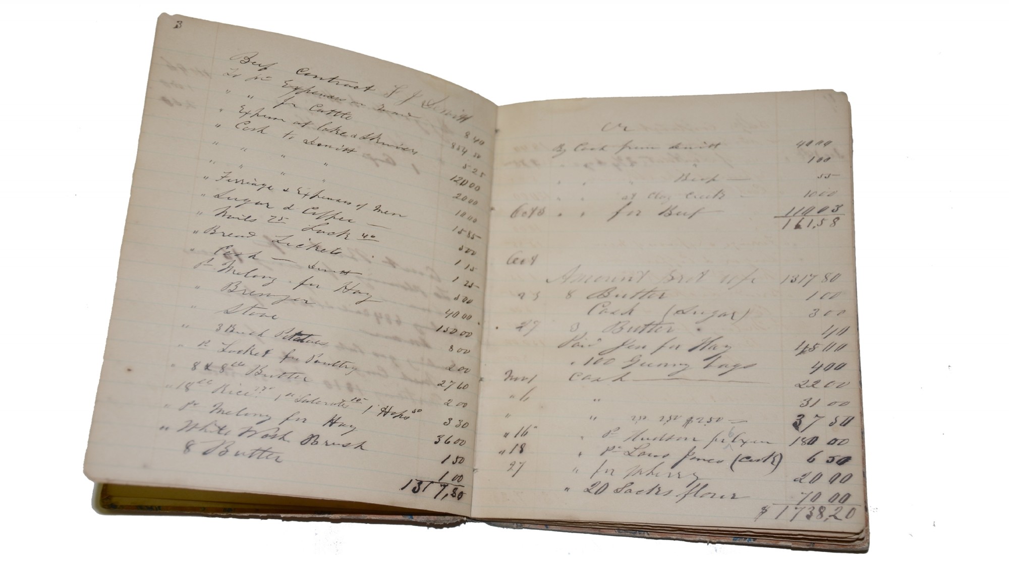 LEDGER FROM FORT RANDALL INCLUDING 7TH IOWA CAVALRY, 1861-1863 — Horse ...