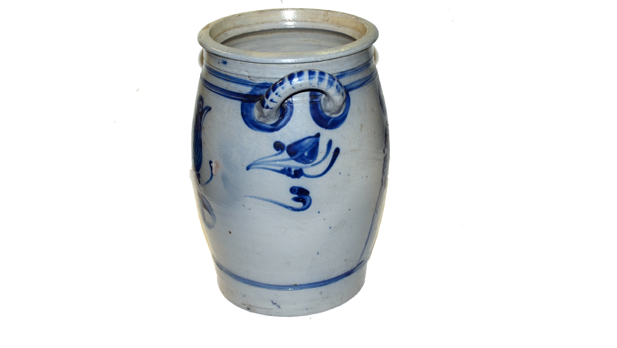 VERY LARGE WESTERWALD CROCK, CIRCA 1840 — Horse Soldier