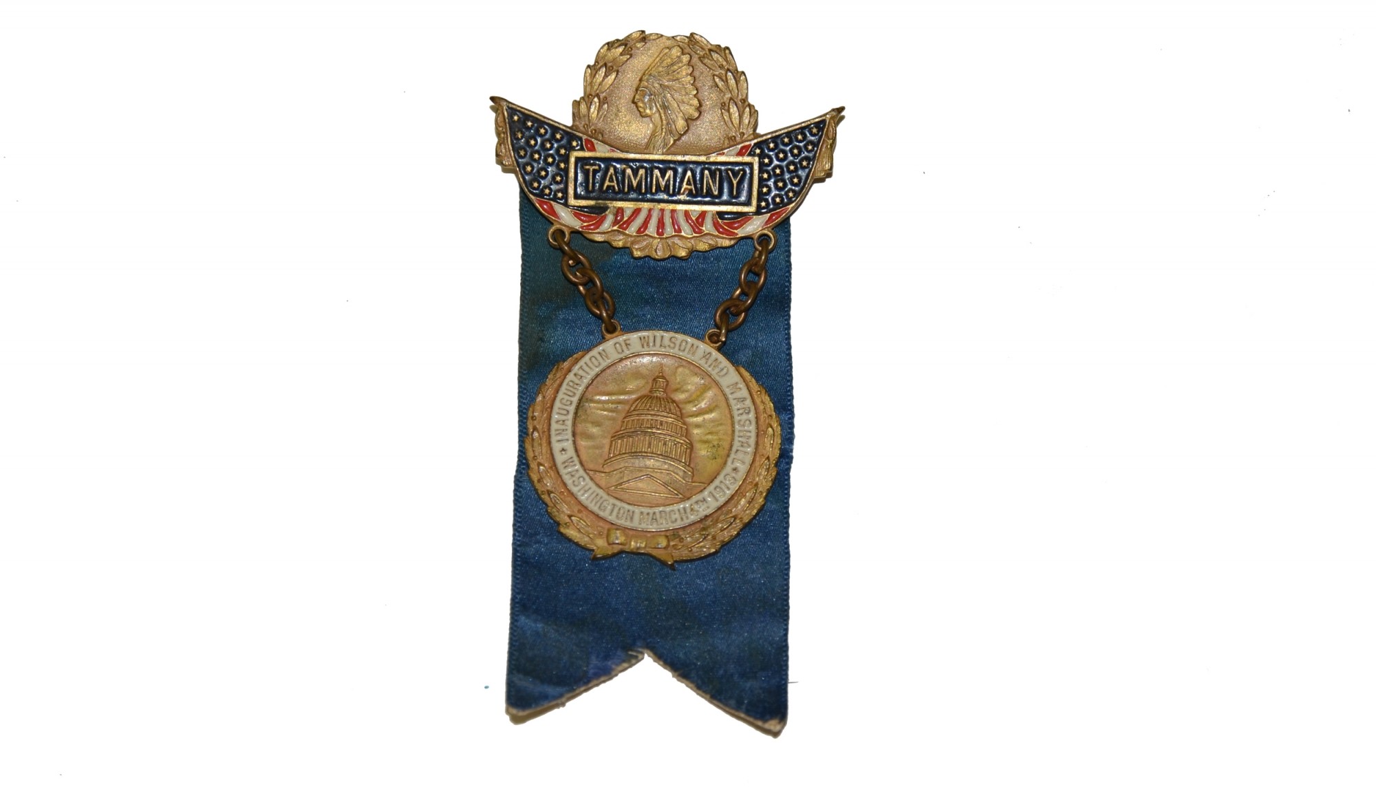 TAMMANY, INAUGURATION OF WILSON BADGE, 1913 — Horse Soldier